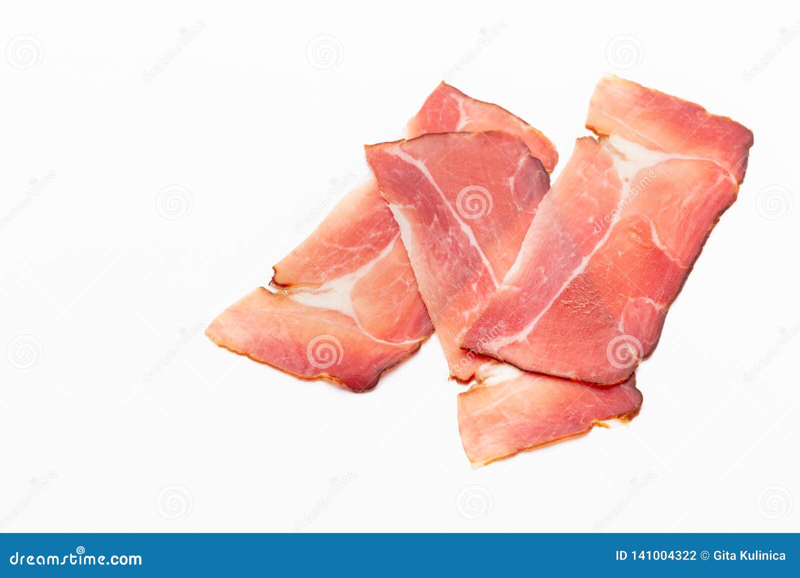 Hamon Sliced on White Background. Spanisch Traditional Meat Stock Photo ...