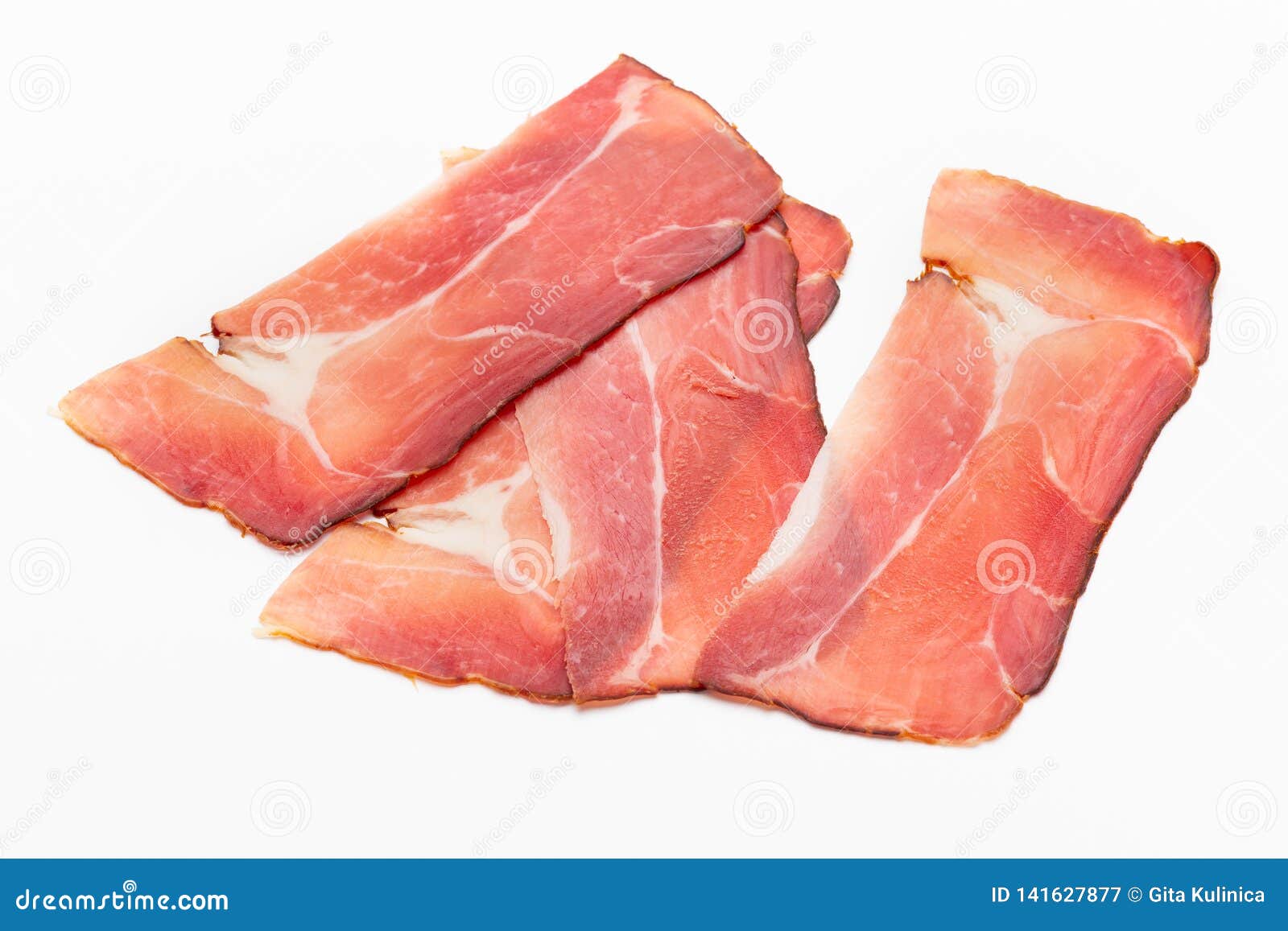 Hamon Sliced on White Background. Spanisch Traditional Meat Stock Image ...