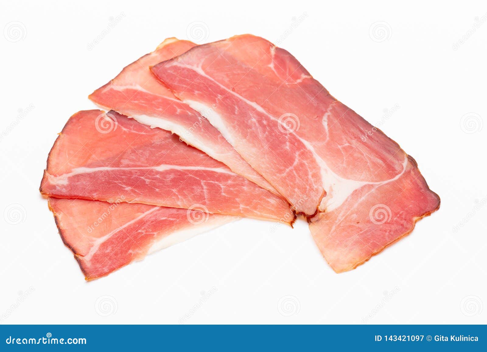 Hamon Sliced on White Background. Spanisch Traditional Meat Stock Image ...