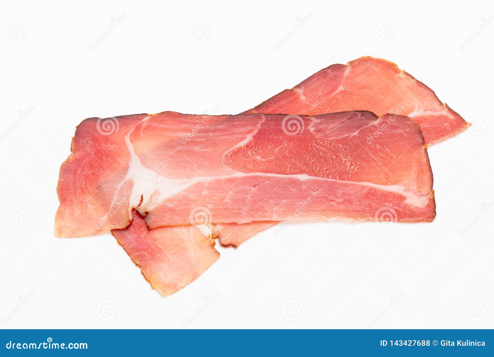 Hamon Sliced on White Background. Spanisch Traditional Meat Stock Photo ...