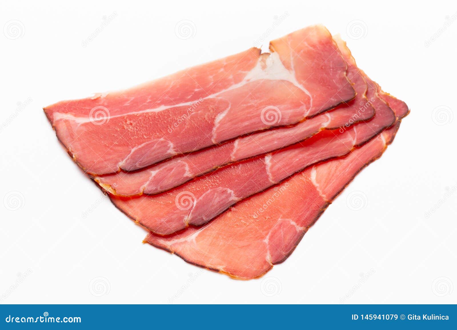 Hamon Sliced on White Background. Spanisch Traditional Meat Stock Image ...