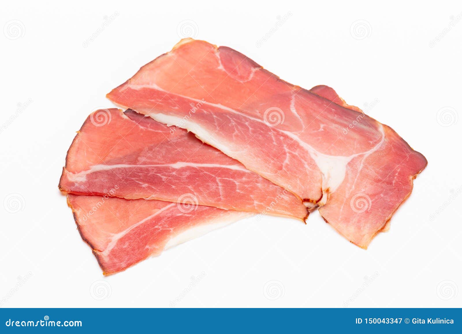 Hamon Sliced on White Background. Spanisch Traditional Meat Stock Image ...