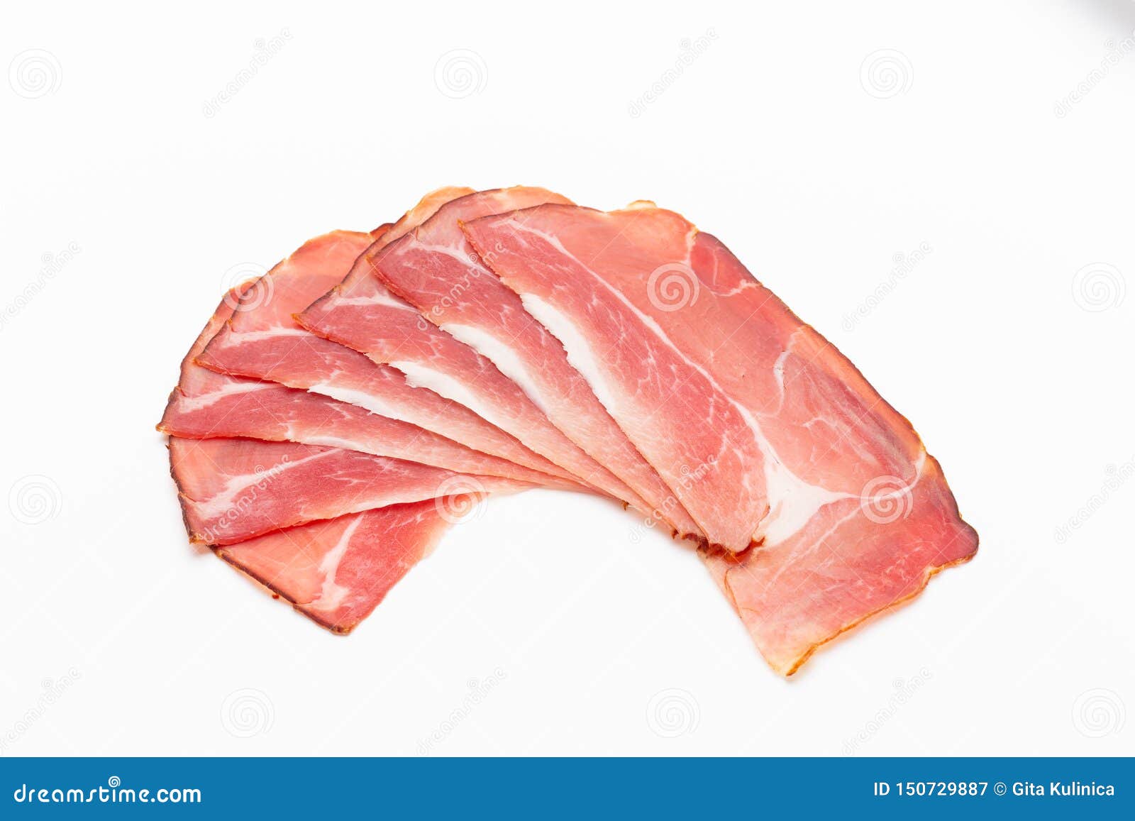 Hamon Sliced on White Background. Spanisch Traditional Meat Stock Image ...