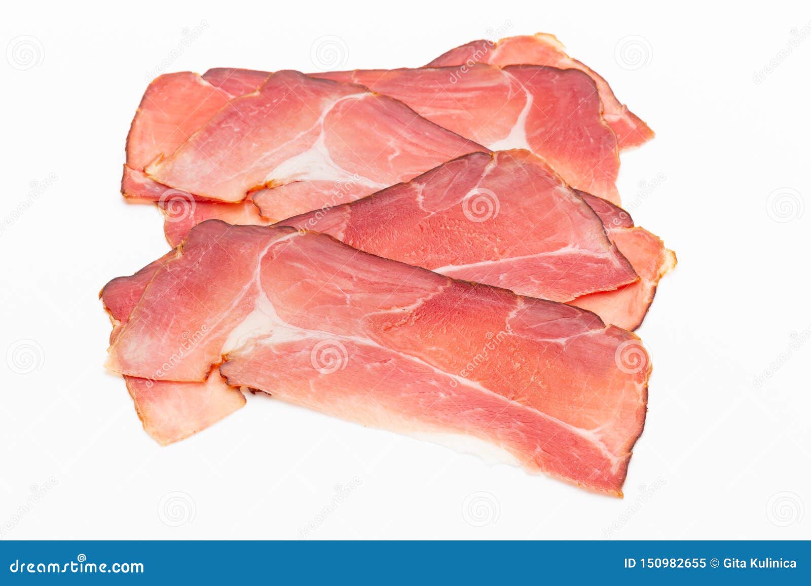 Hamon Sliced on White Background. Spanisch Traditional Meat Stock Image ...