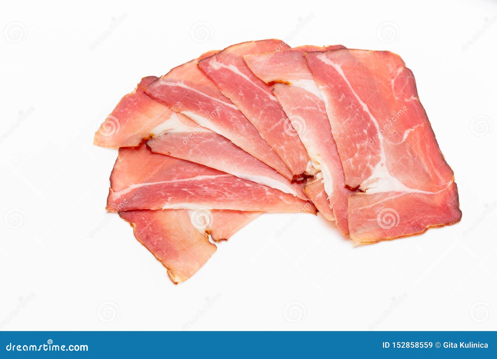 Hamon Sliced on White Background. Spanisch Traditional Meat Stock Image ...