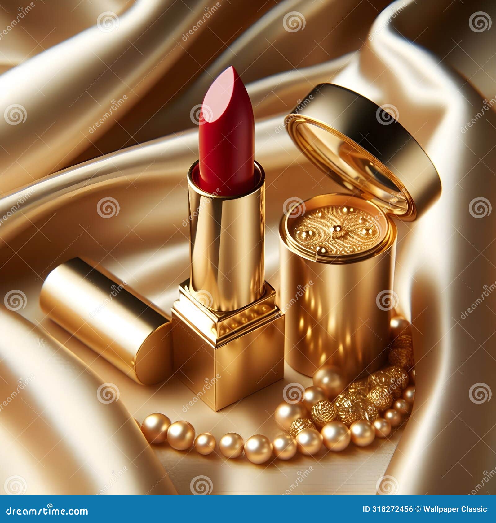 Hamora Lips with Background Fabric Waves Golden Ai Generator Stock ...