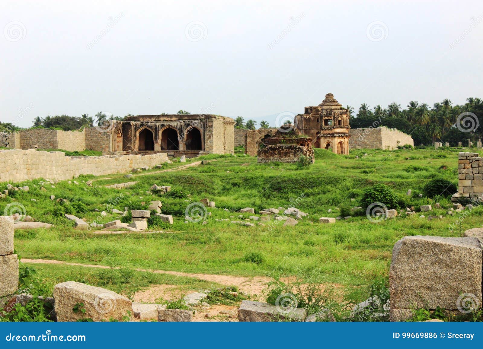 Hampi fort ruins stock photo. Image of bruhadiswaratemple - 99669886