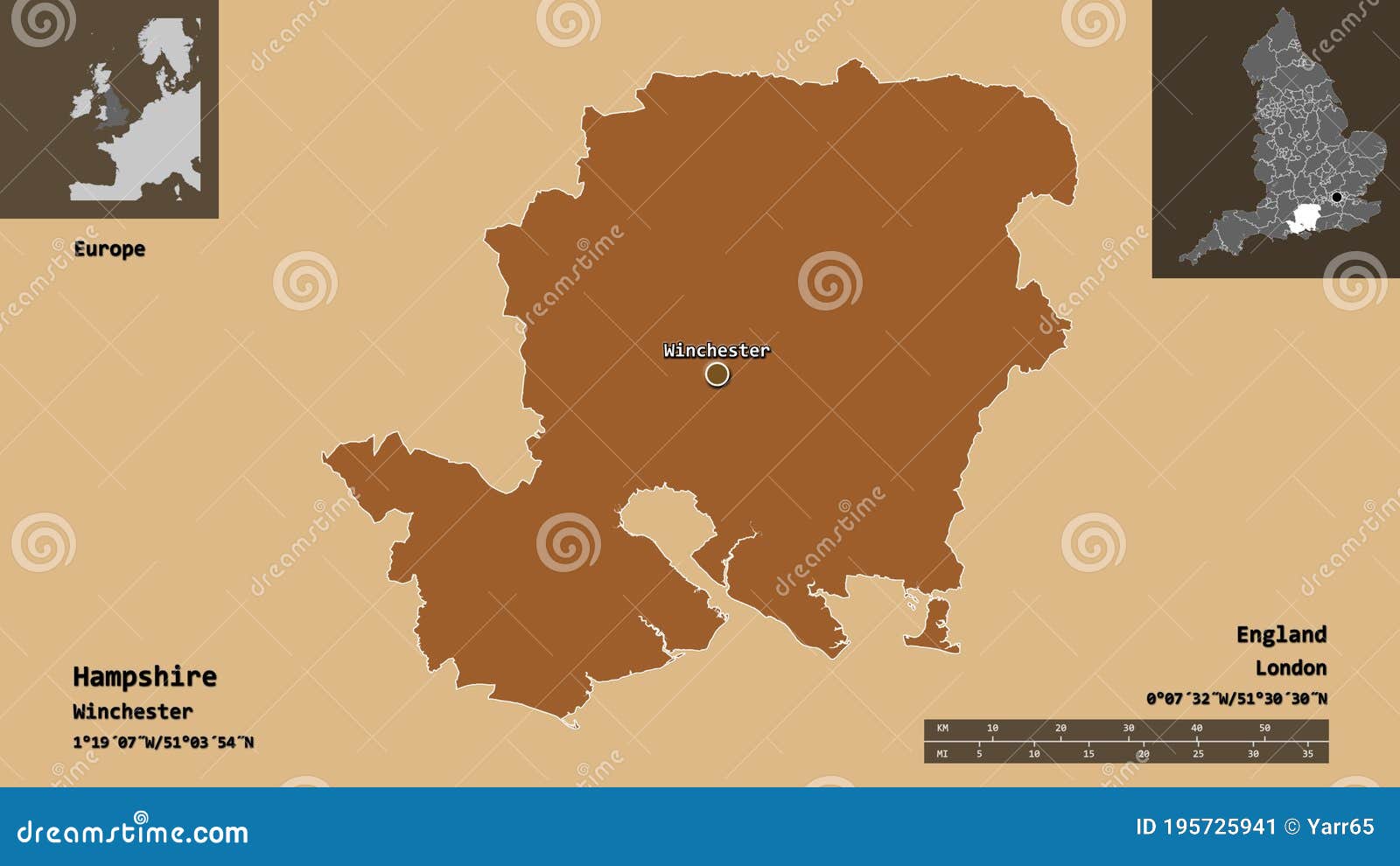 Hampshire, Administrative County of England,. Previews. Pattern Stock ...