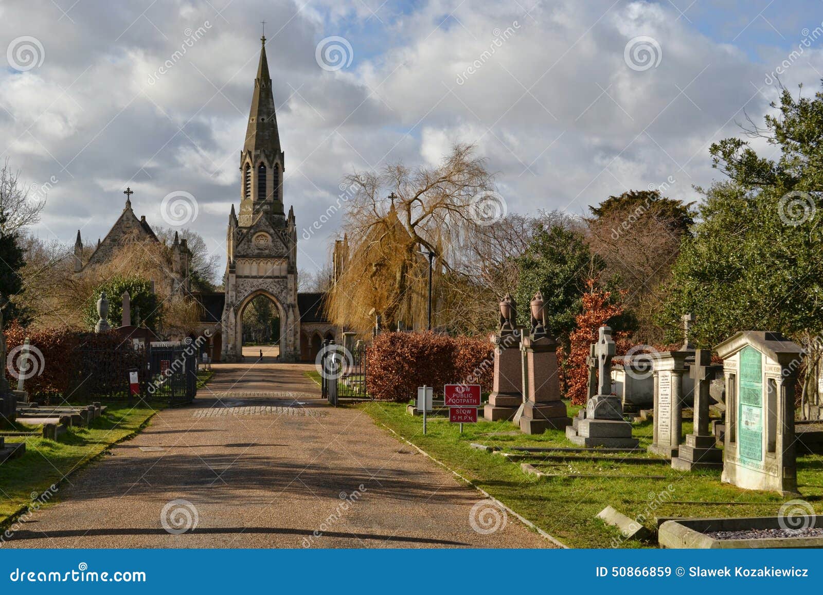 Gothic Chapel Graves Hampstead Cemetery London Stock Image - Image of ...