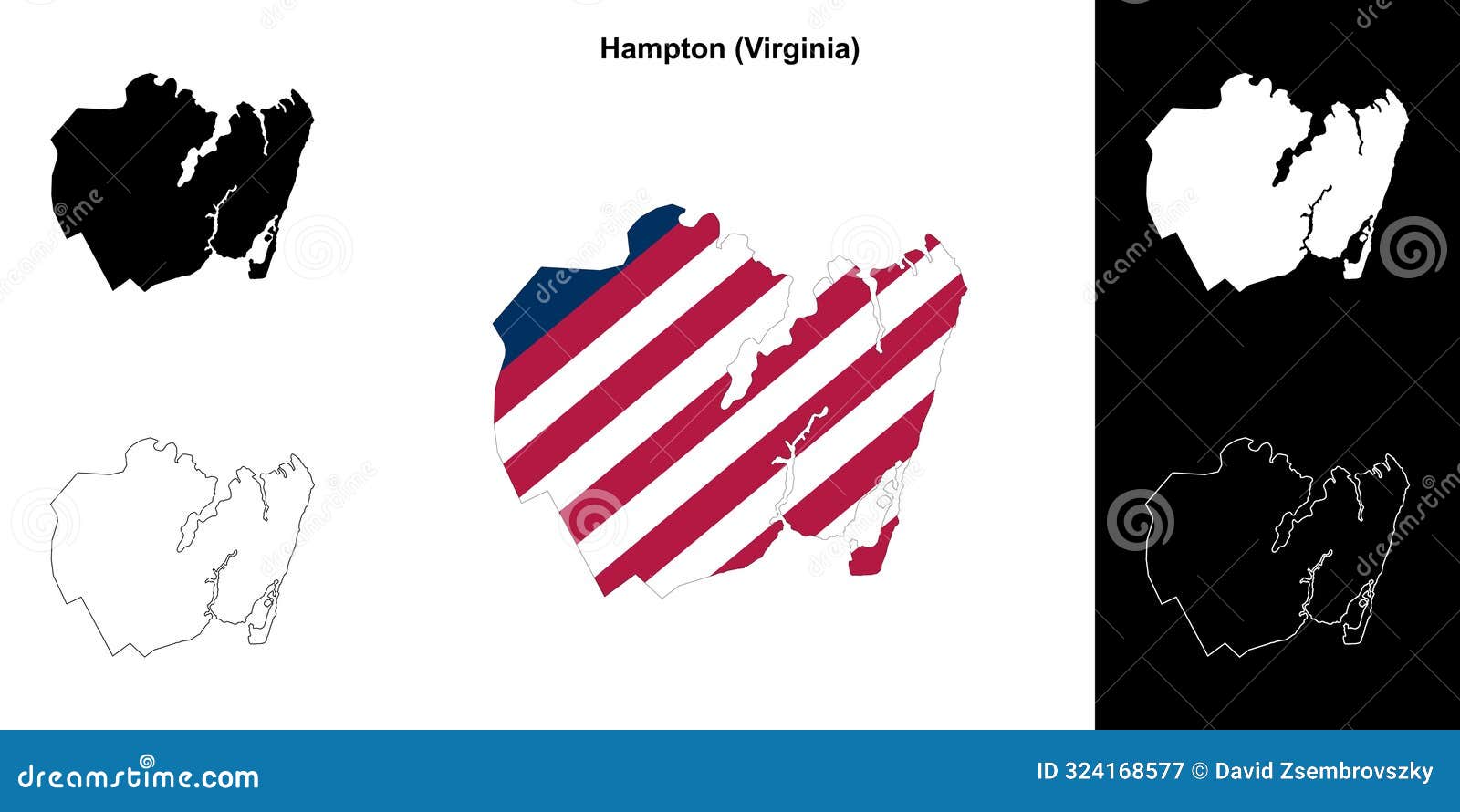 Hampton outline map stock illustration. Illustration of shape - 324168577