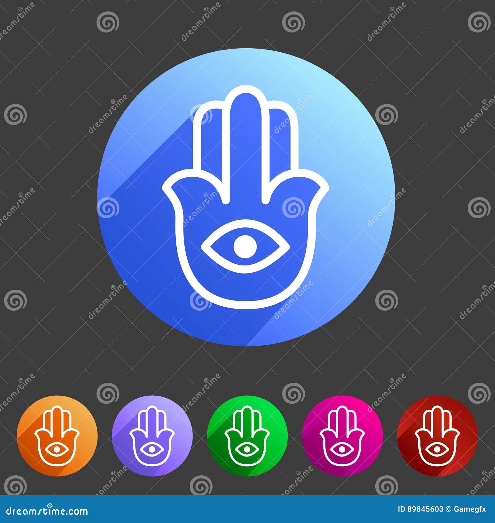Hamsa Hamesh Icon Flat Web Sign Symbol Logo Label Stock Vector ...