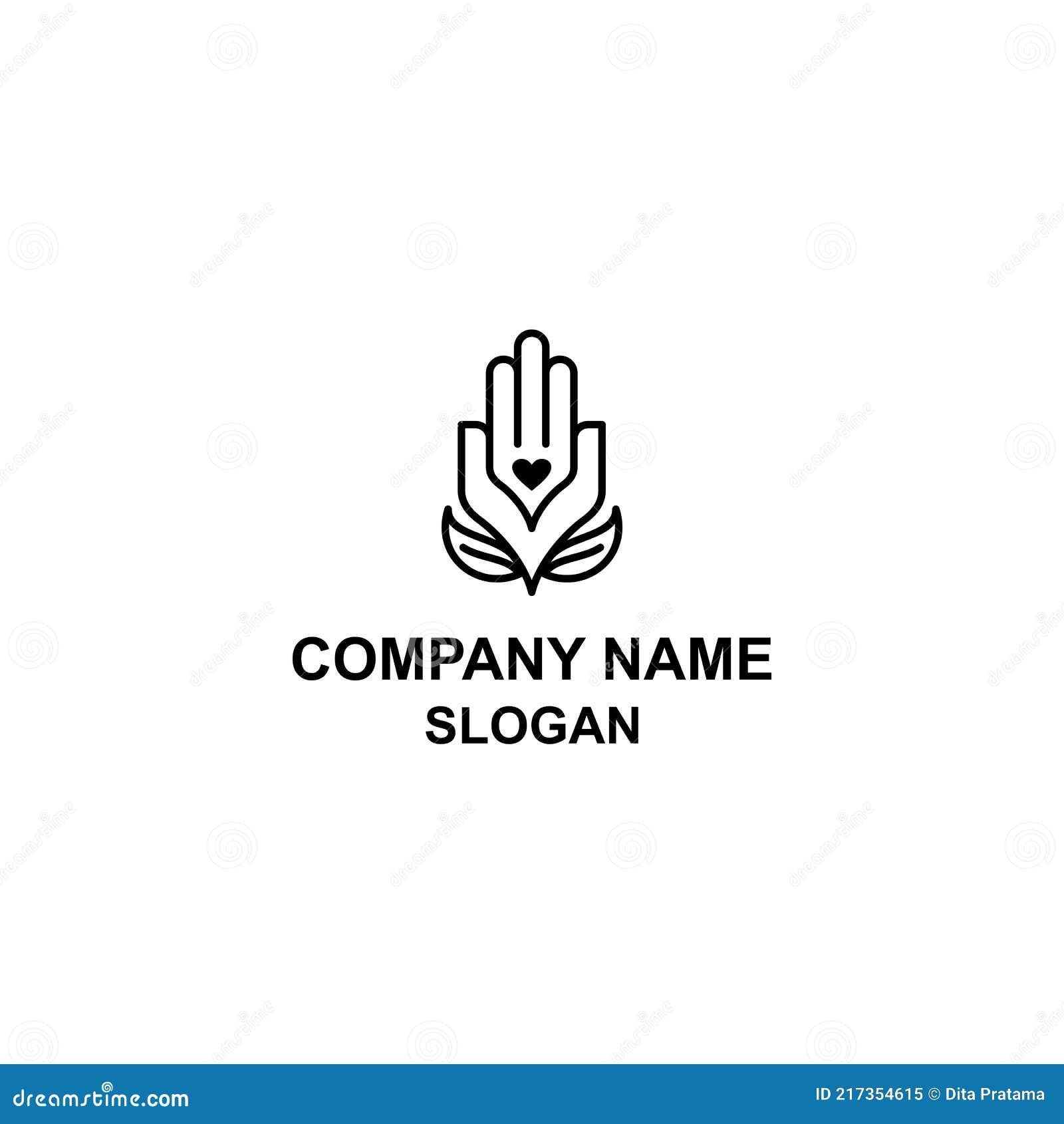 Hamsa Hand Abstract Logo, Five Fingers of the Hand with Unique Shape ...