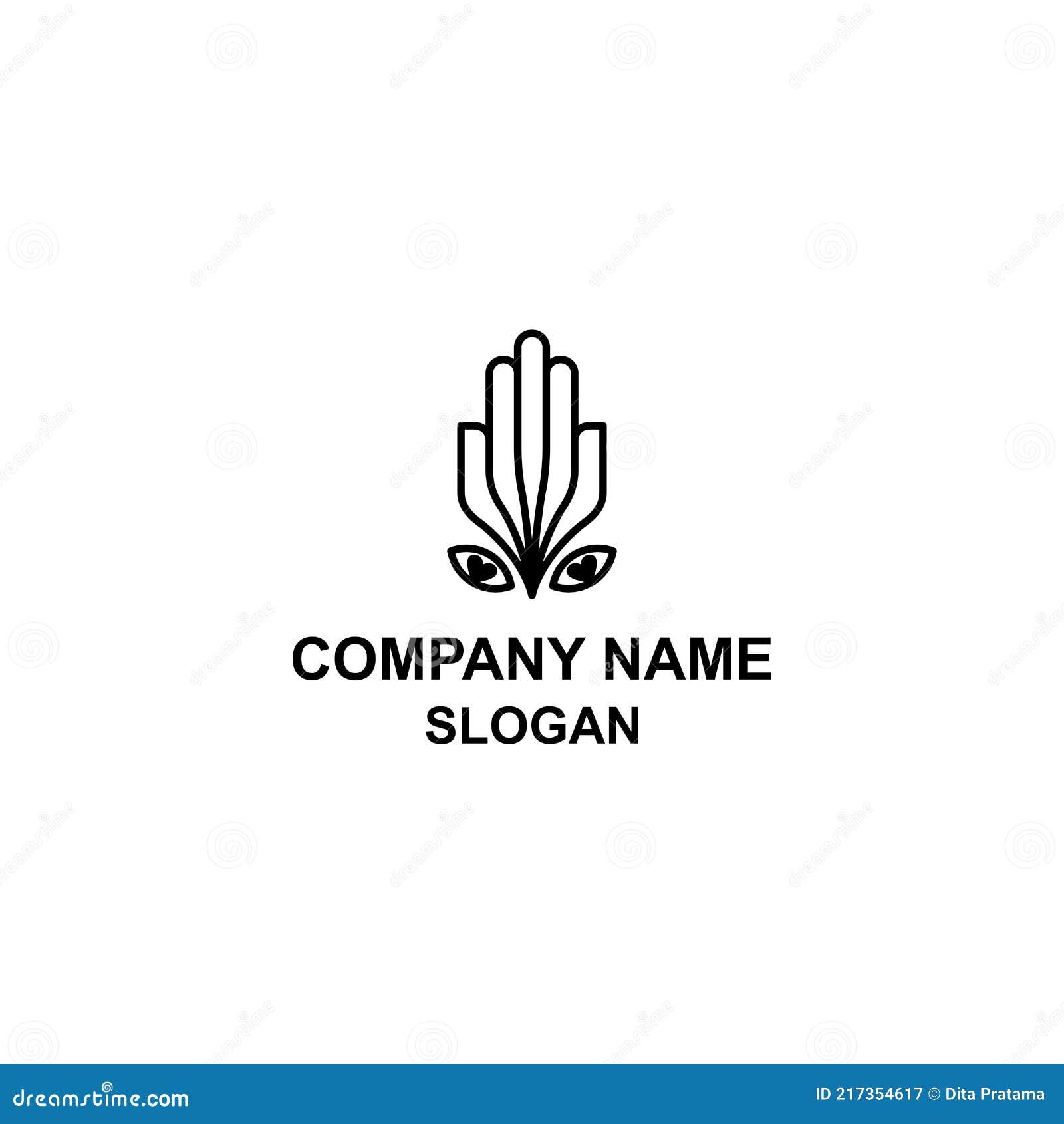 Hamsa Hand Abstract Logo, Five Fingers of the Hand with Unique Shape ...