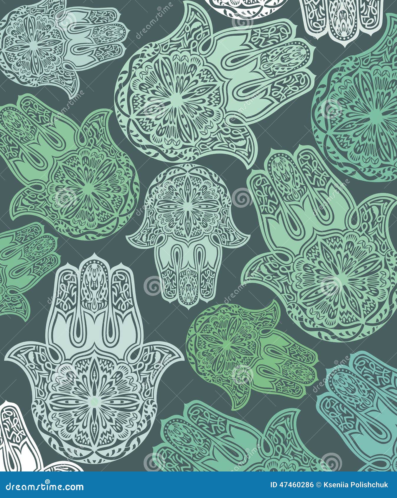 Arabic Hamsa Hand Background Vector Illustration | CartoonDealer.com ...