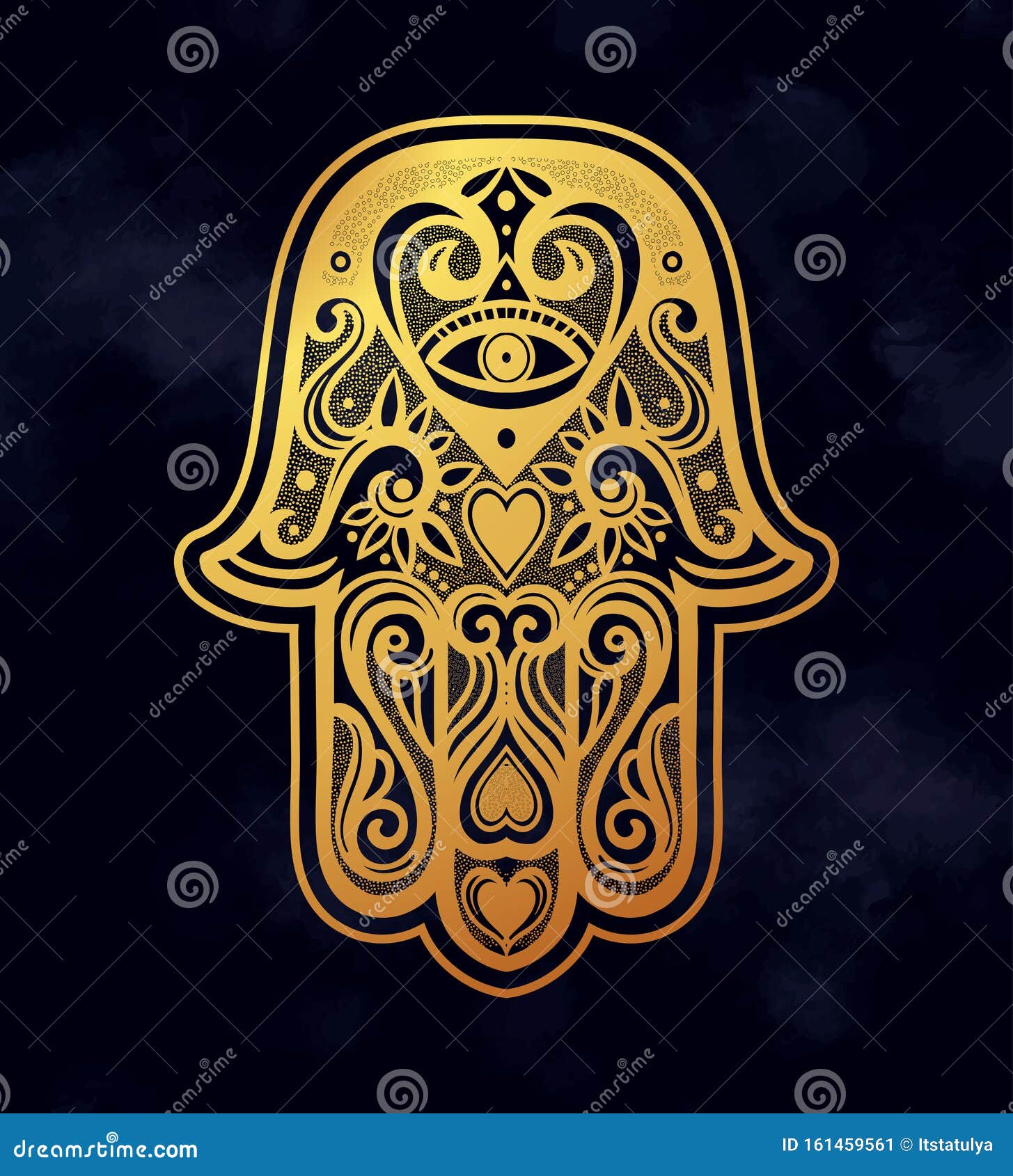 Hamsa or hand of Fatima. stock vector. Illustration of indian - 161459561
