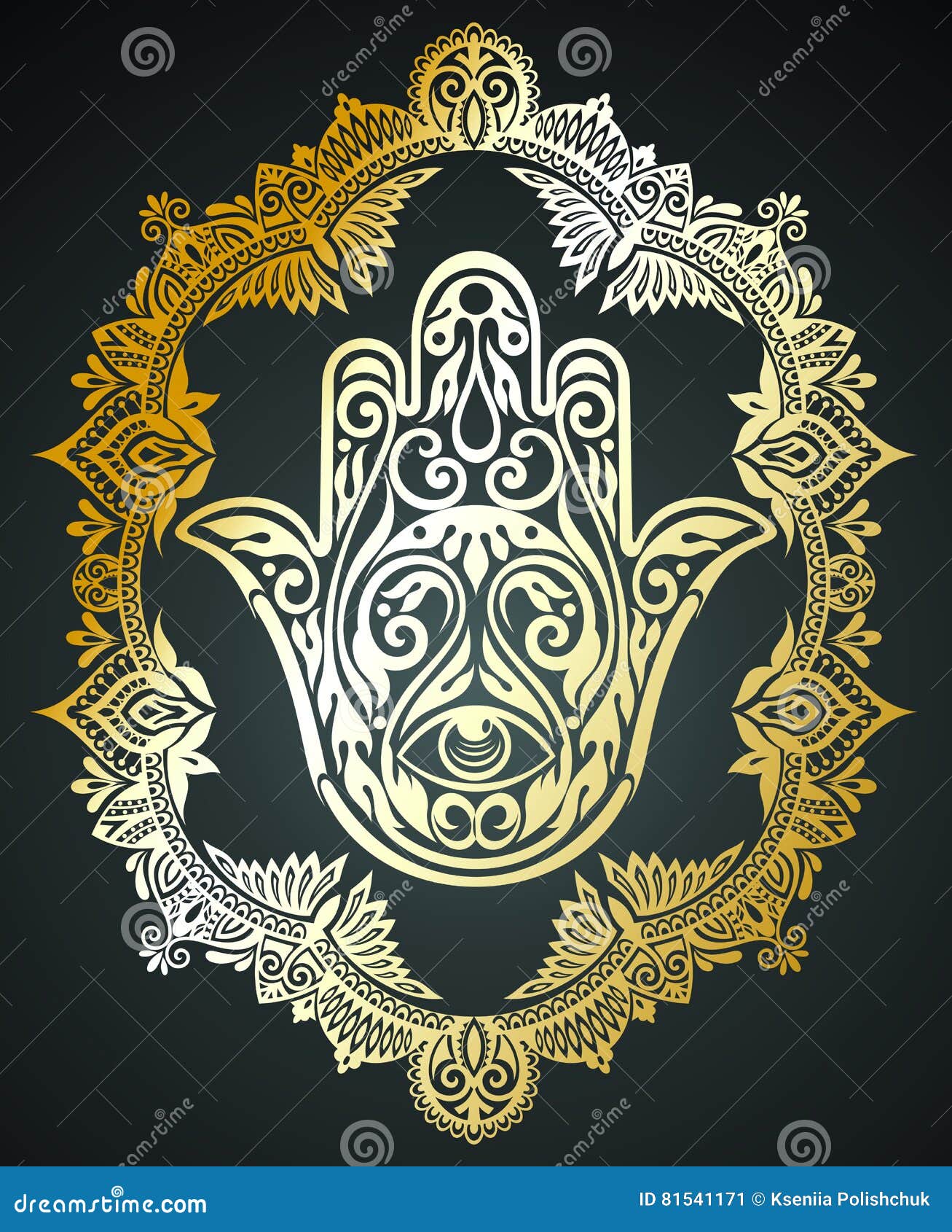 Hand Of Fatima, Hand Of Hamsa Sign, Simbol, Vector | CartoonDealer.com ...