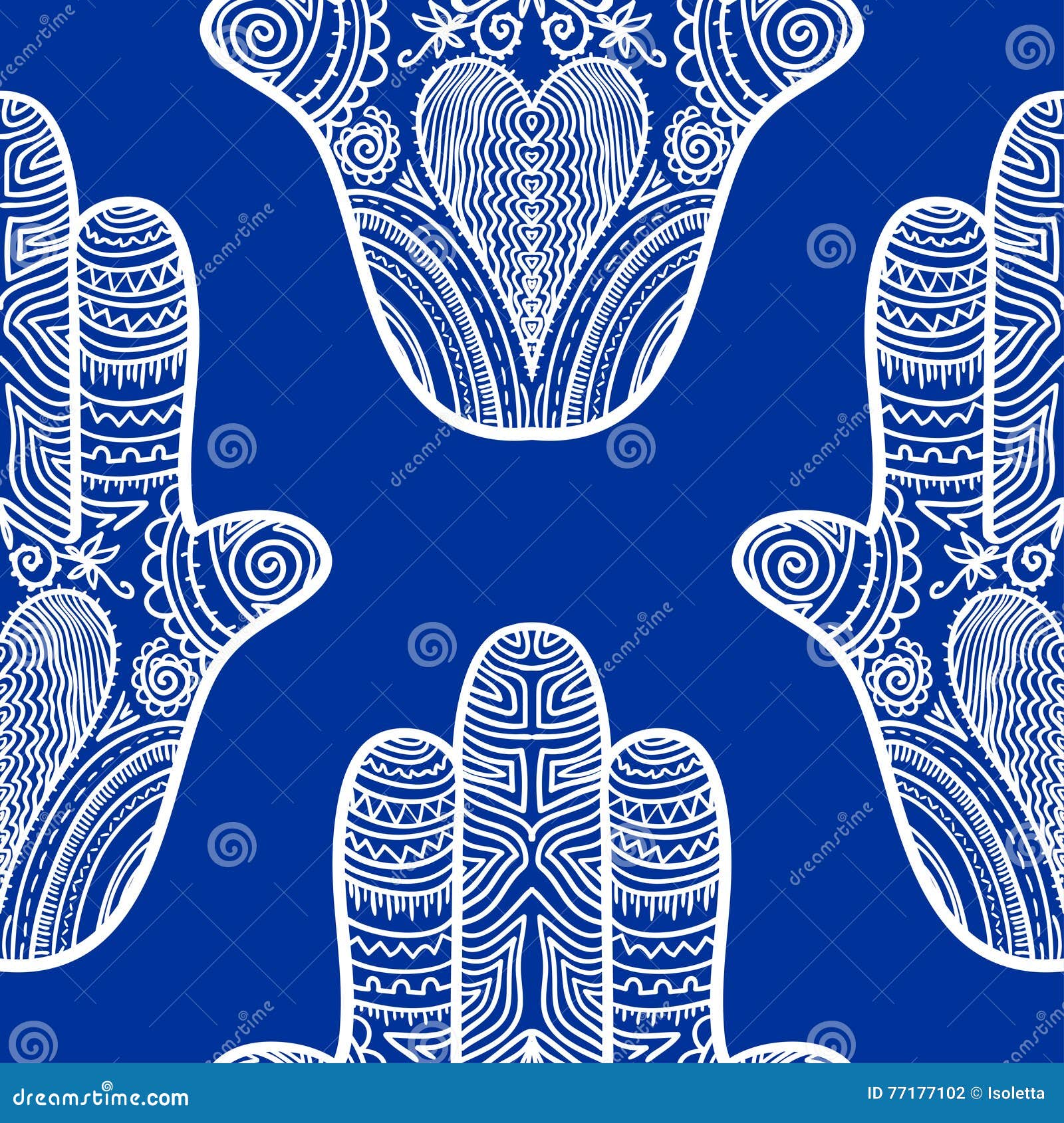 Hamsa, Hand of Fatima, Vector Illustration Stock Vector - Illustration ...