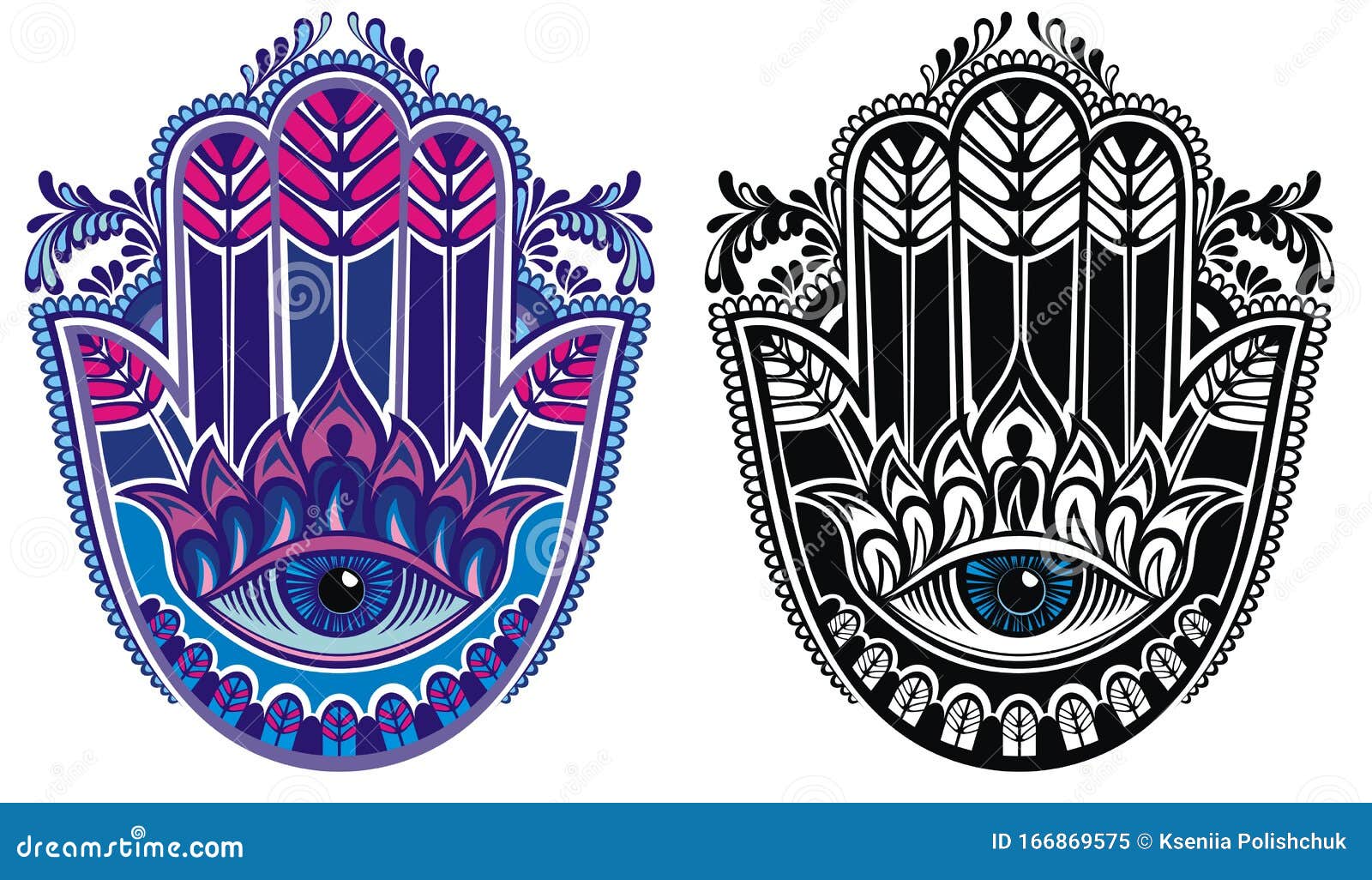 Hamsa, Hand of Fatima, Vector Illustration Stock Vector - Illustration ...