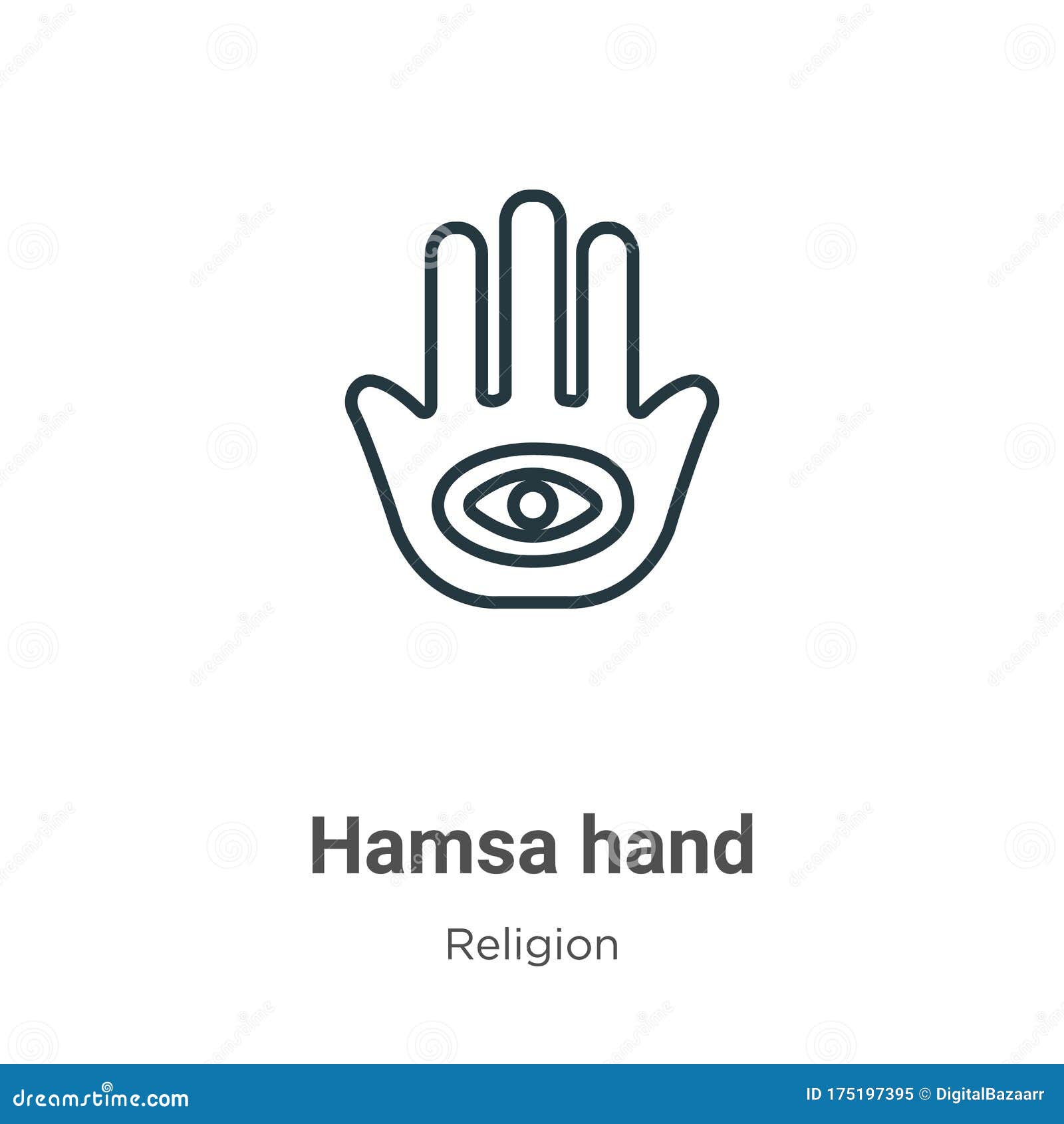 Hamsa Thin Line Icon, Luck And Talisman, Hand Sign, Vector Graphics, A ... Hamsa Thin Line Icon, Luck And Talisman, Hand Sign, Vector Graphics, A ...