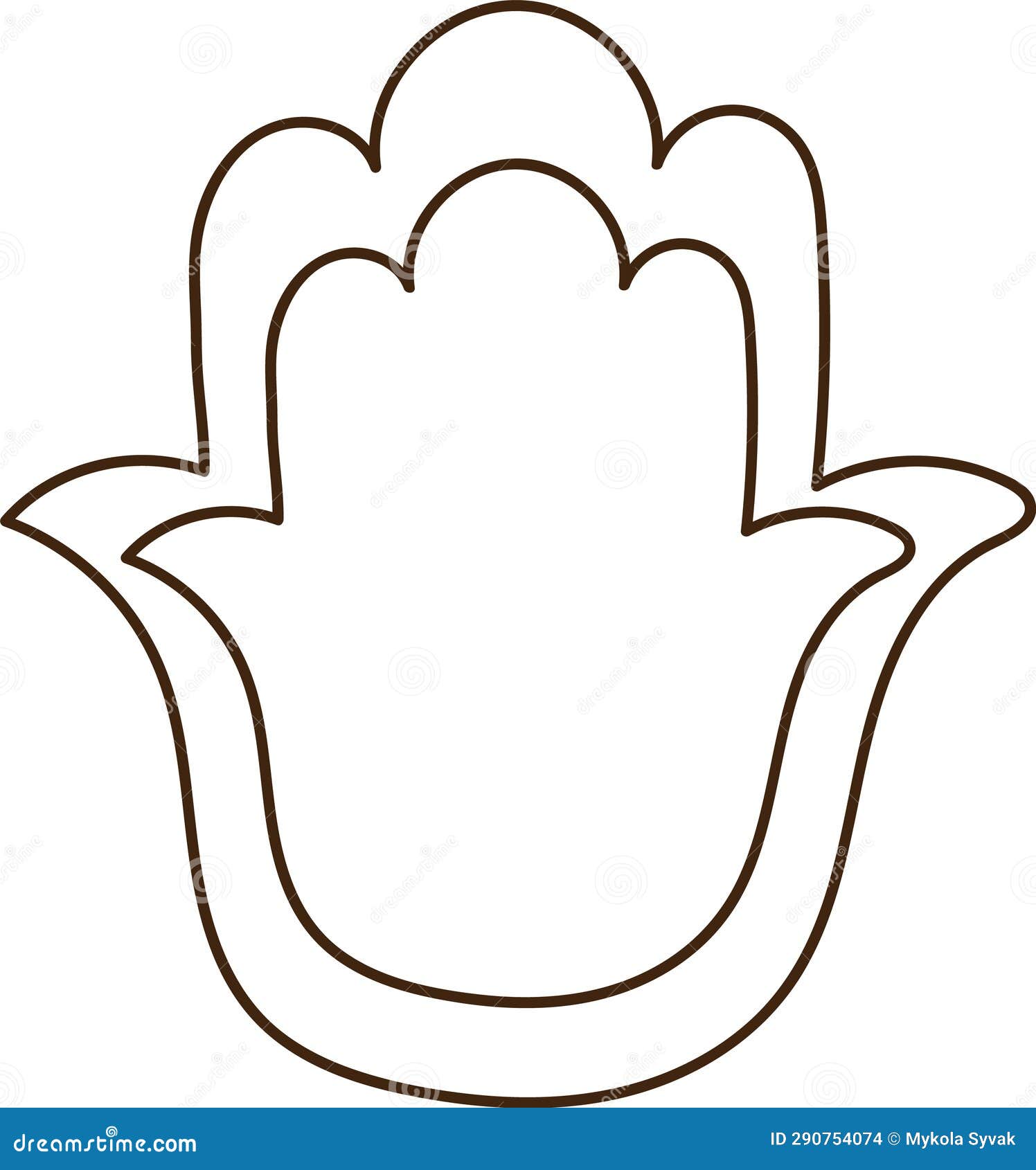 Hamsa Hand Symbol Doodle stock illustration. Illustration of element - 290754074