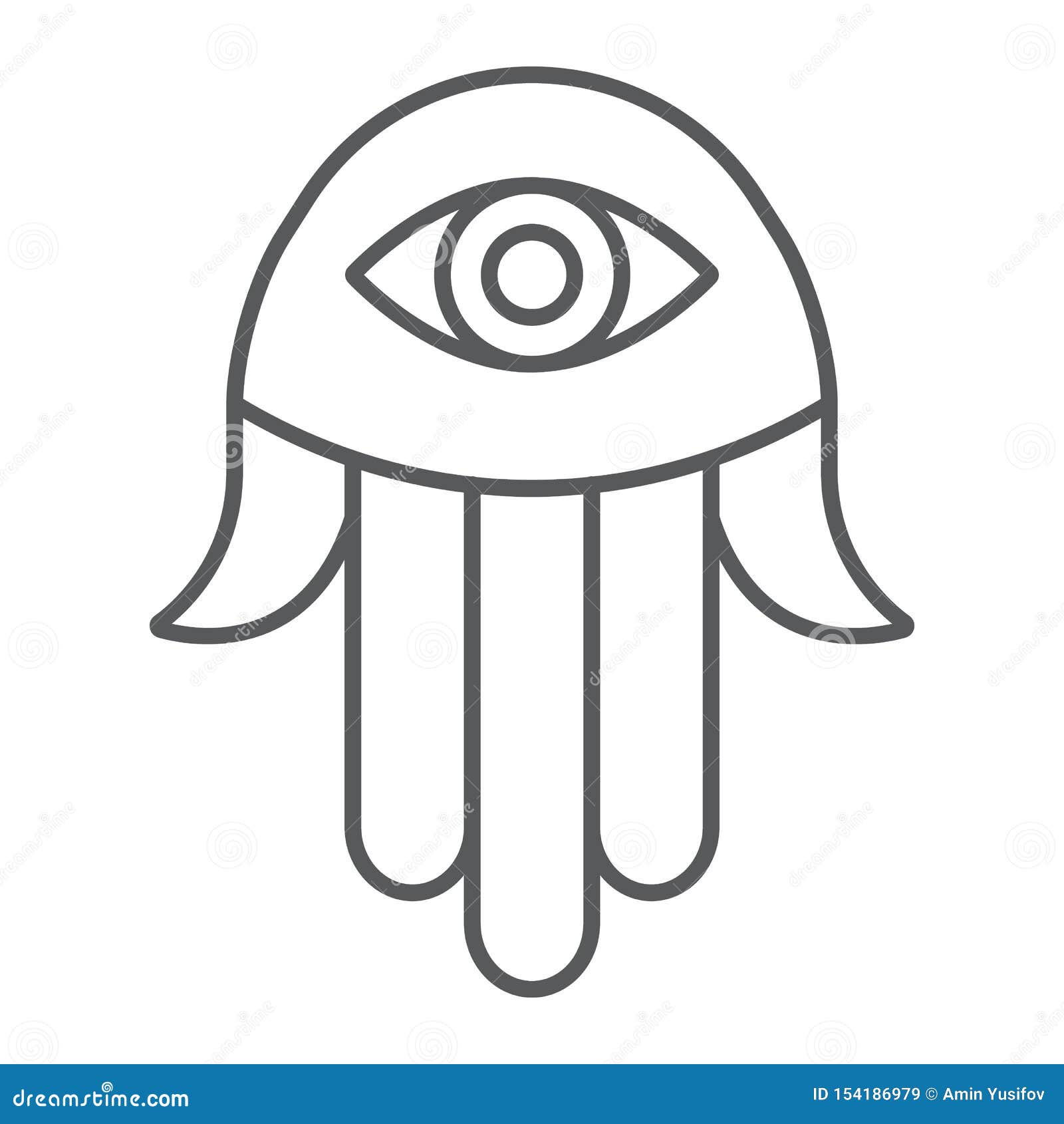 Hamsa Thin Line Icon, Luck And Talisman, Hand Sign, Vector Graphics, A ... Hamsa Thin Line Icon, Luck And Talisman, Hand Sign, Vector Graphics, A ...