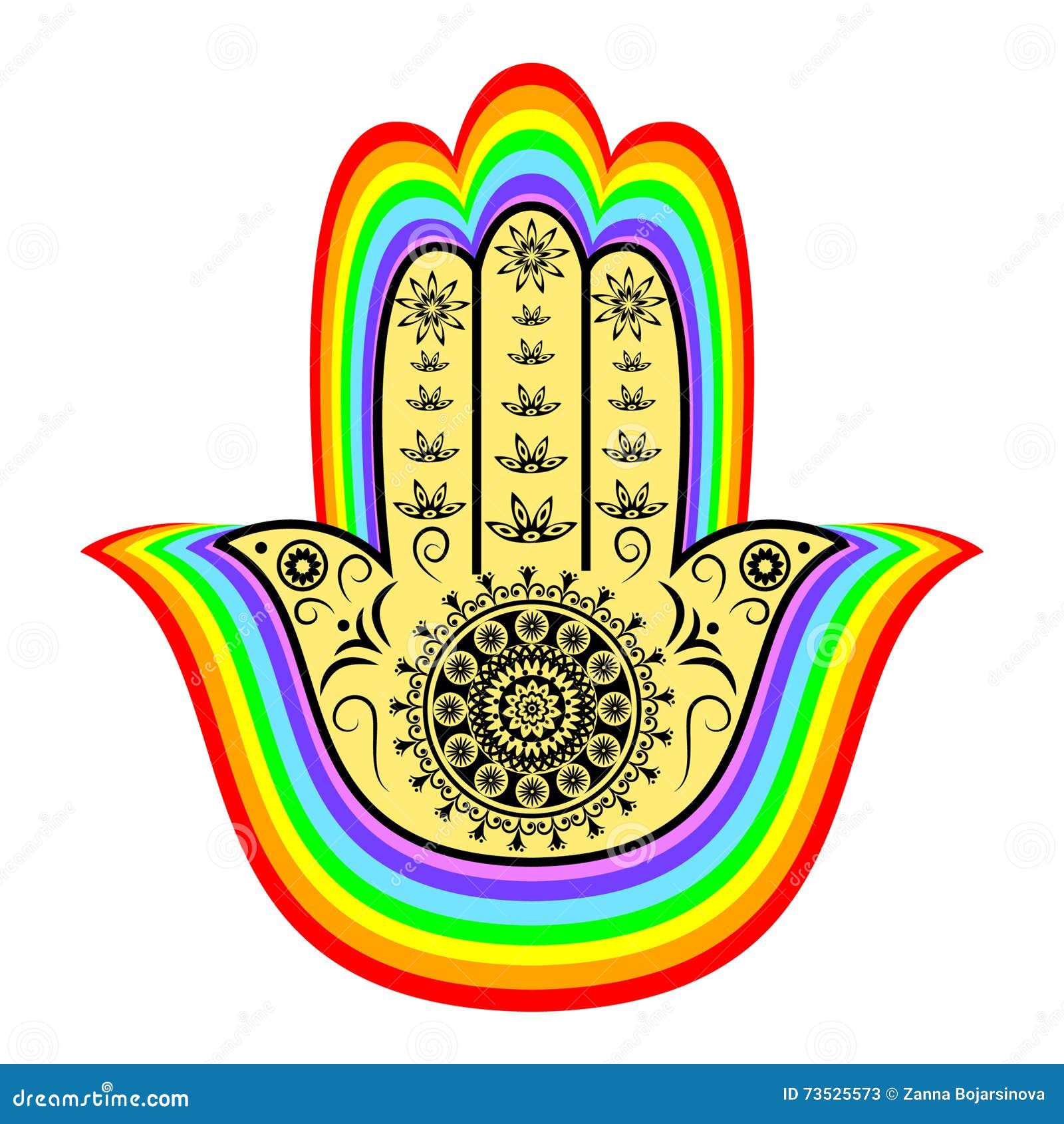 Hamsa of hand van Fatima vector illustratie. Illustration of goed ...