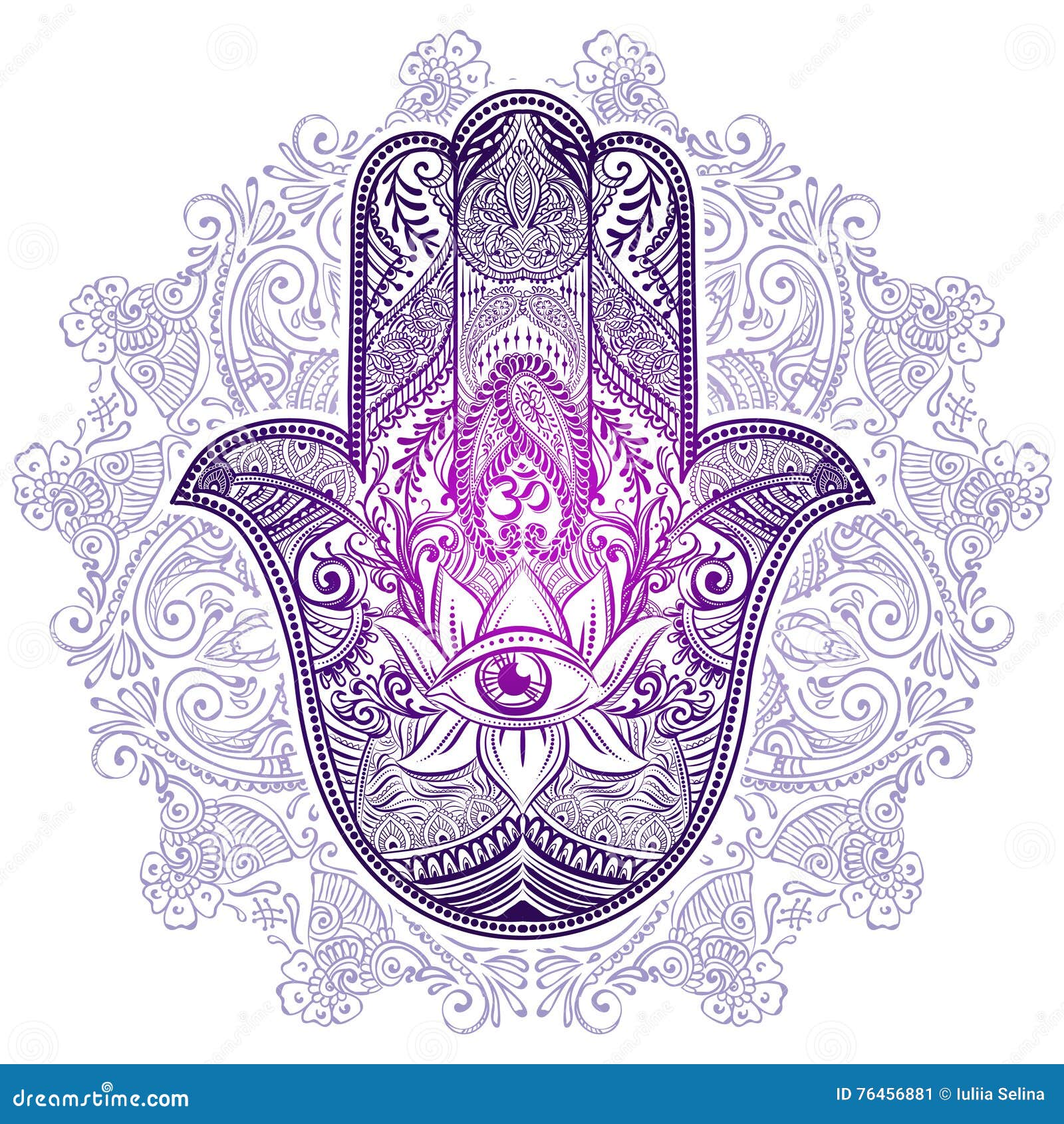 Hamsa-Hand von Fatima vektor abbildung. Illustration von ethnisch ...
