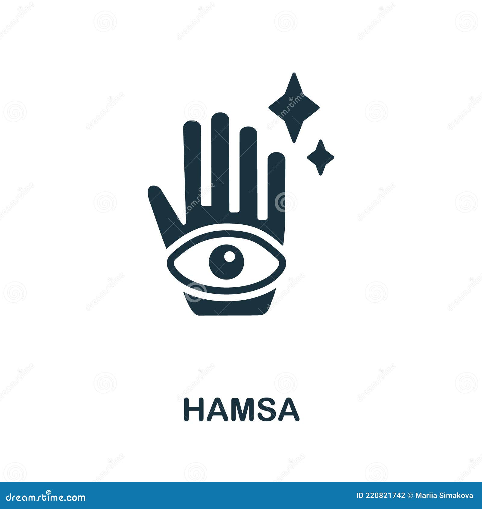 Hamsa Icon. Monochrome Simple Element from Fortune Teller Collection ...