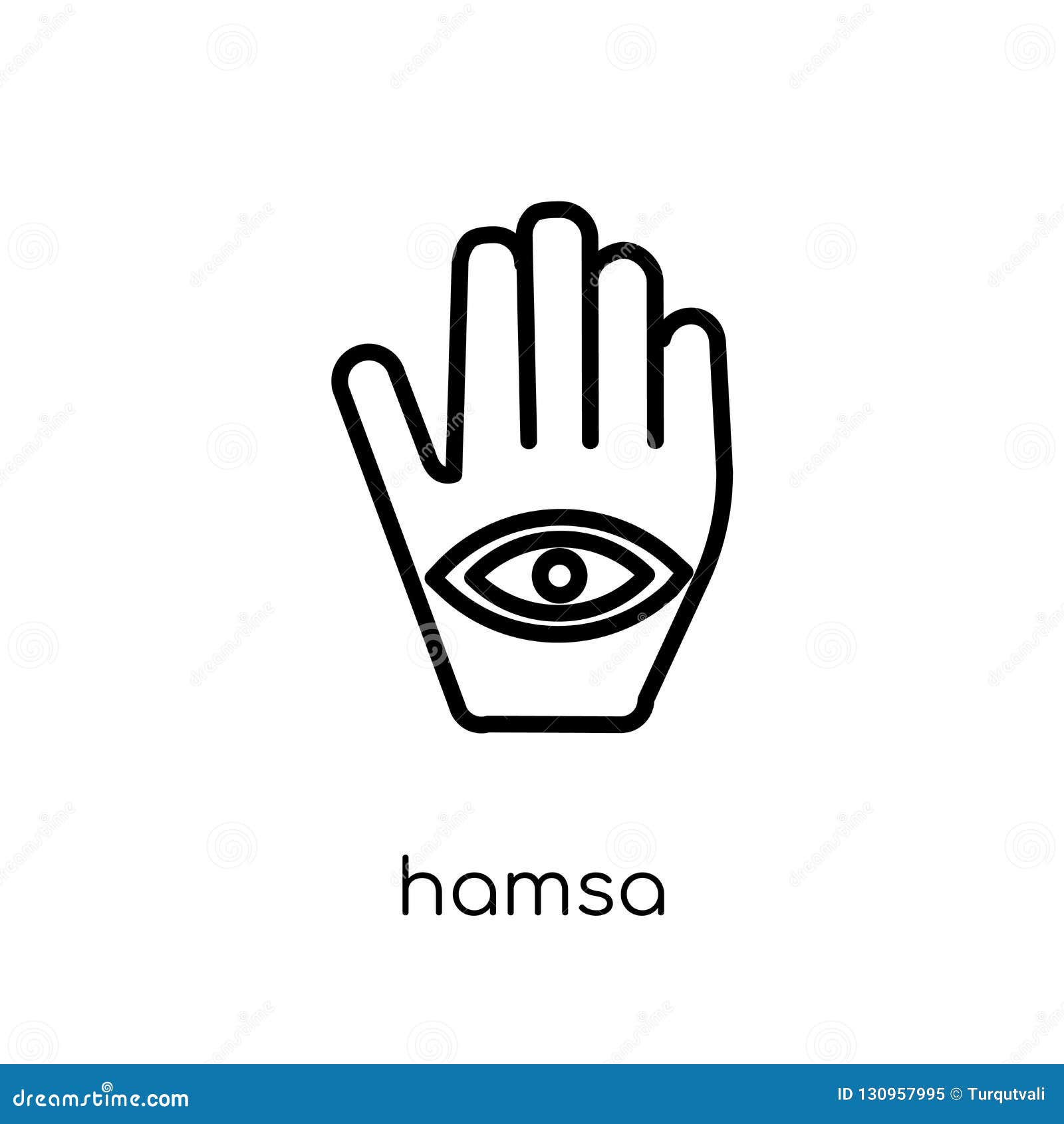 Hamsa Icon. Trendy Modern Flat Linear Vector Hamsa Icon on White Stock ...