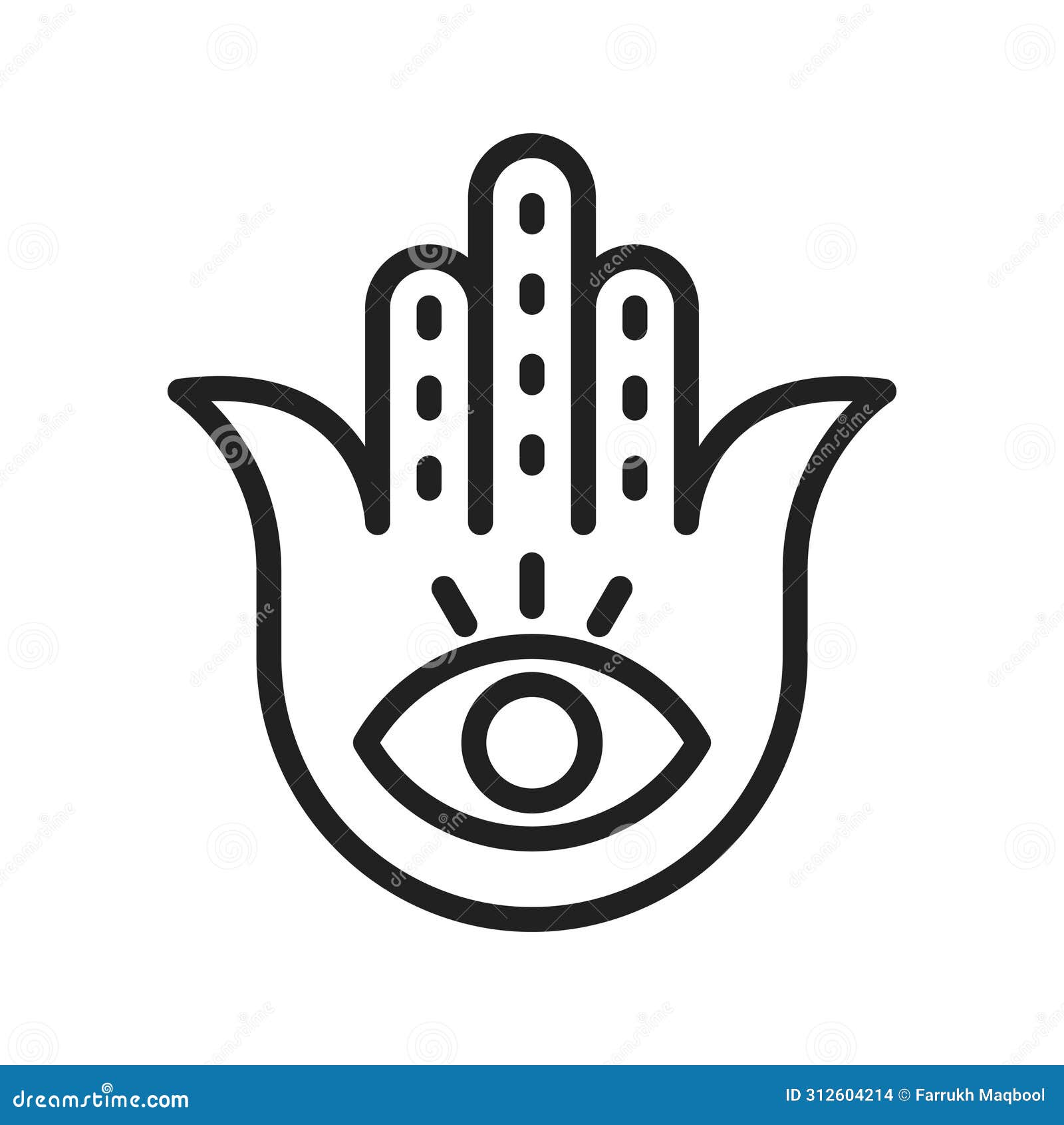 Hamsa Icon In Outline Style Isolated On White Background. Religion ...