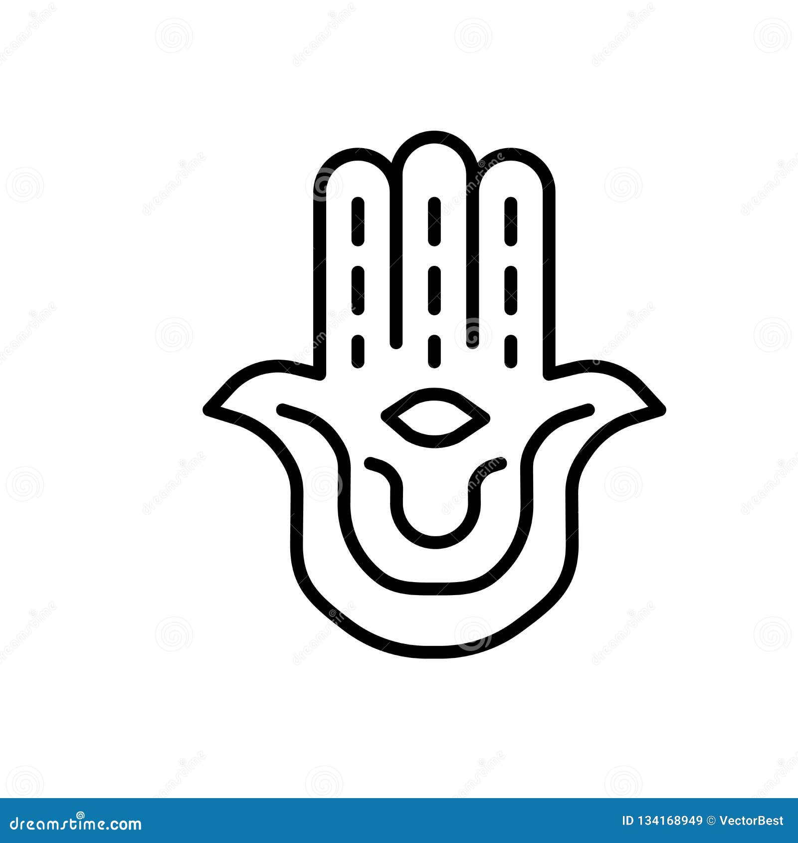 Hamsa Icon Vector Isolated on White Background, Hamsa Sign , Thin Line ...