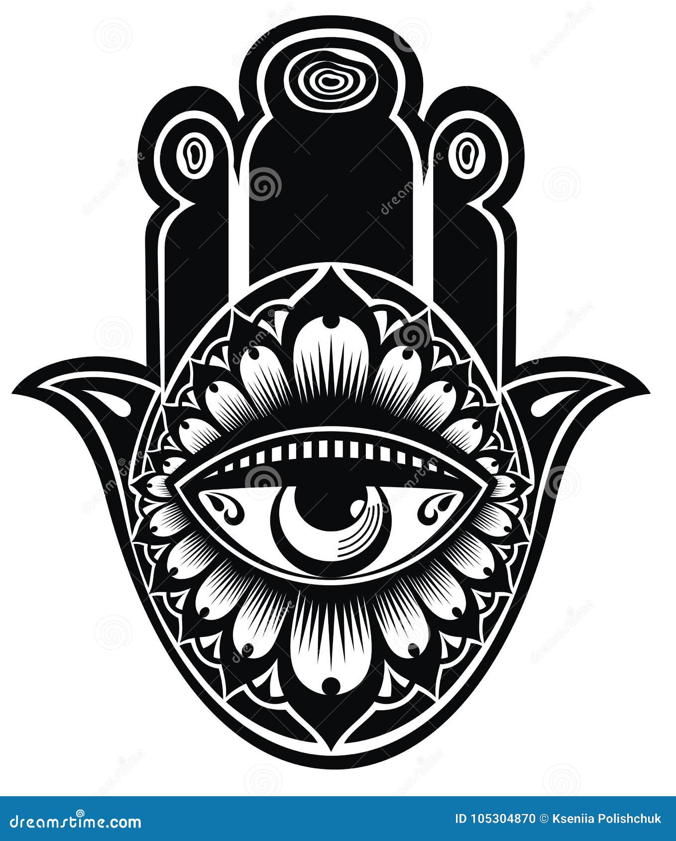 Hamsa, Mano De Fátima, Ejemplo Del Vector Ilustración del Vector ...