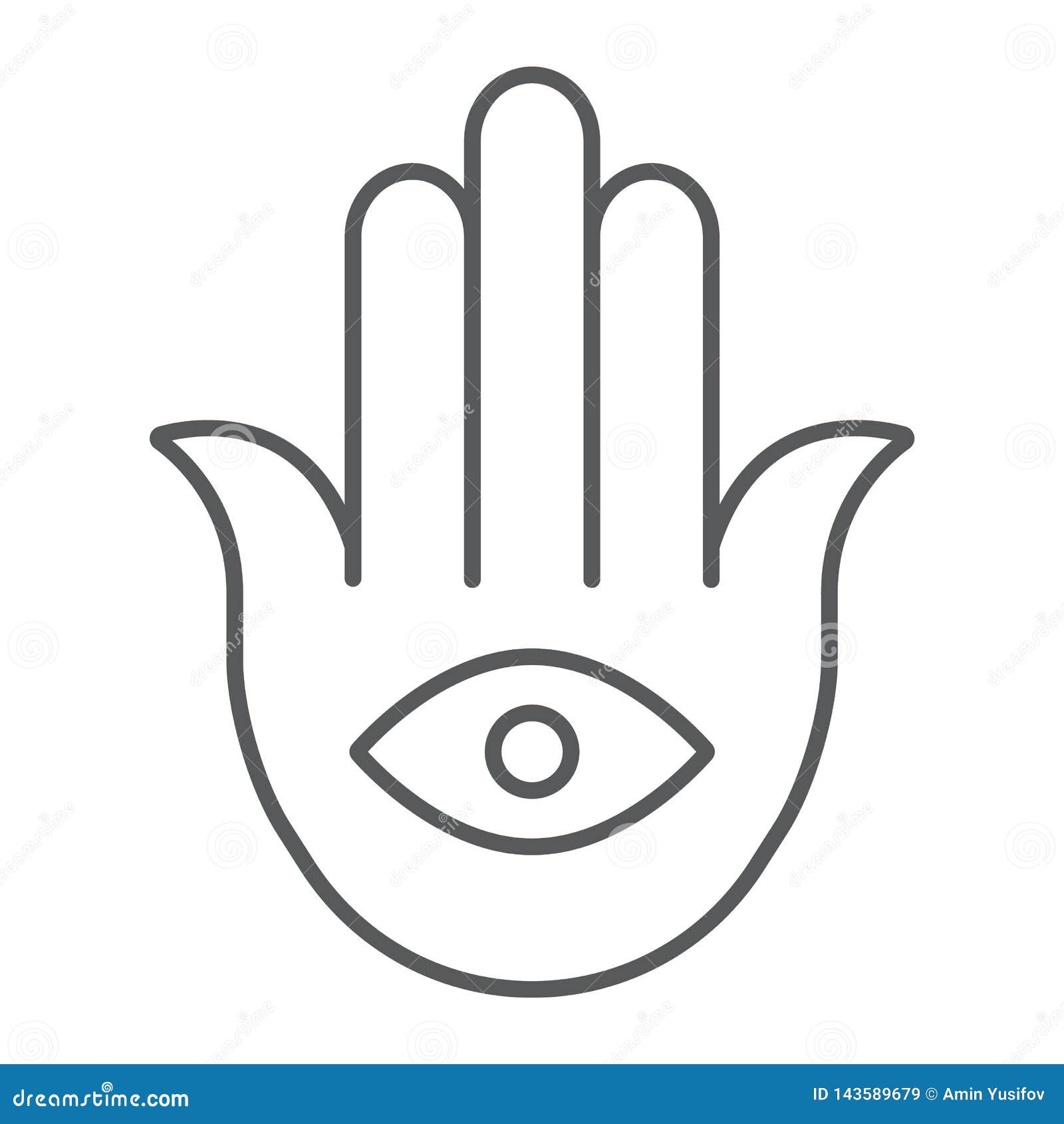 Hamsa Thin Line Icon, Luck And Talisman, Hand Sign, Vector Graphics, A ... Hamsa Thin Line Icon, Luck And Talisman, Hand Sign, Vector Graphics, A ...