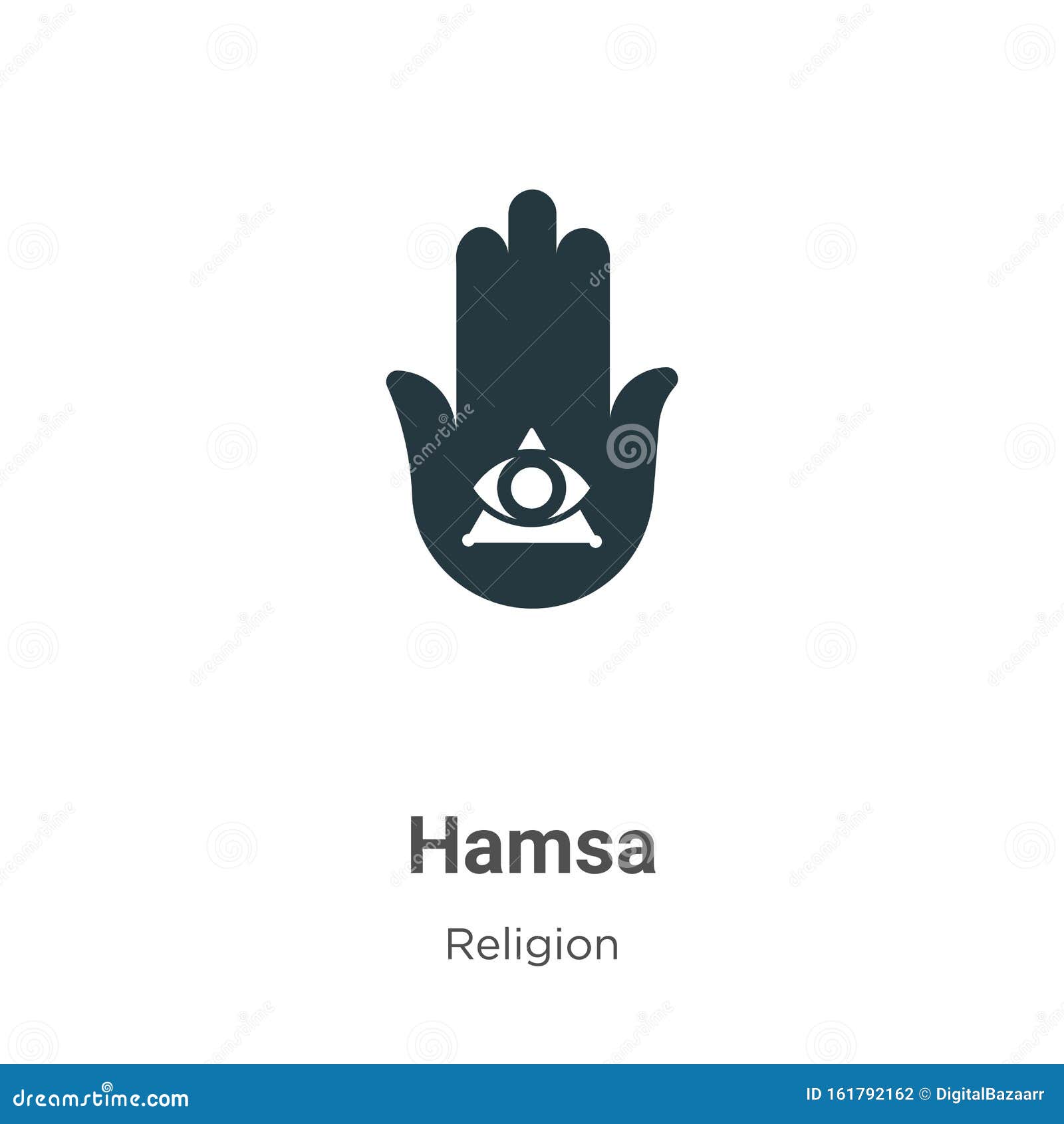 Hamsa Vector Icon on White Background. Flat Vector Hamsa Icon Symbol ...