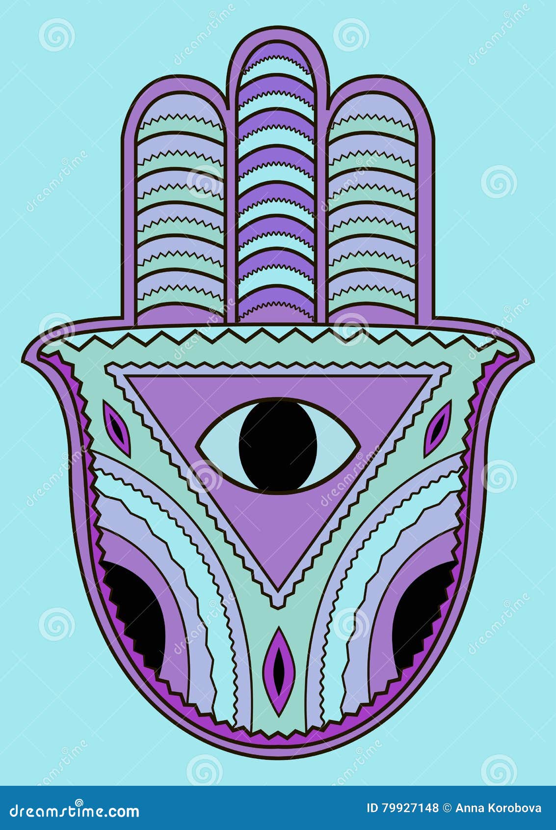 Hamsa.Vector illustration stock vector. Illustration of flower - 79927148