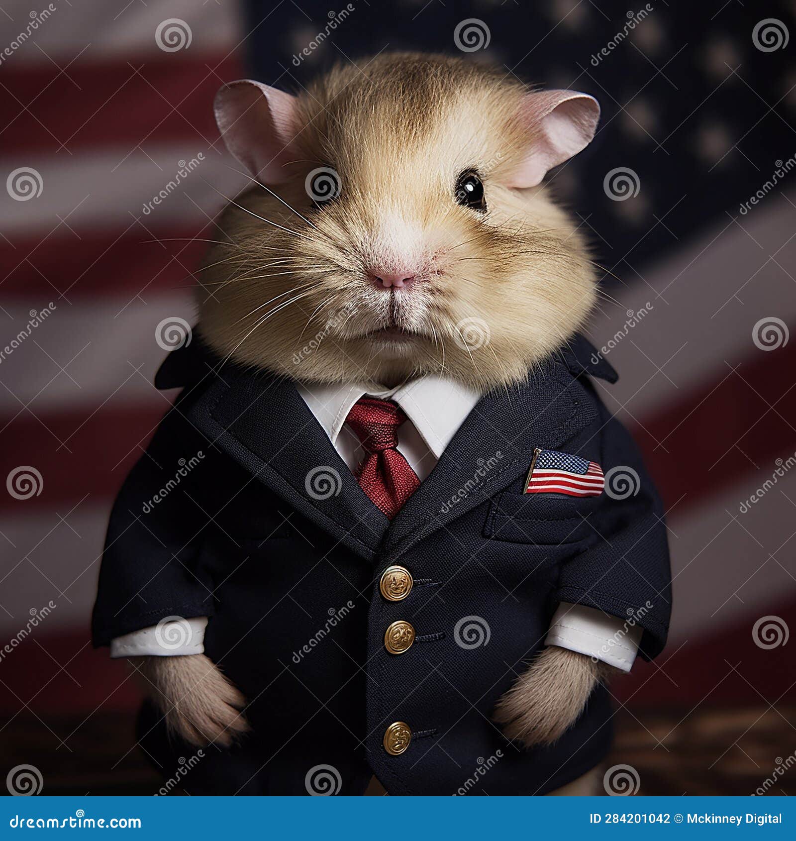 Hamster with American Flag Dressed Up. Created Using Ai Generative ...