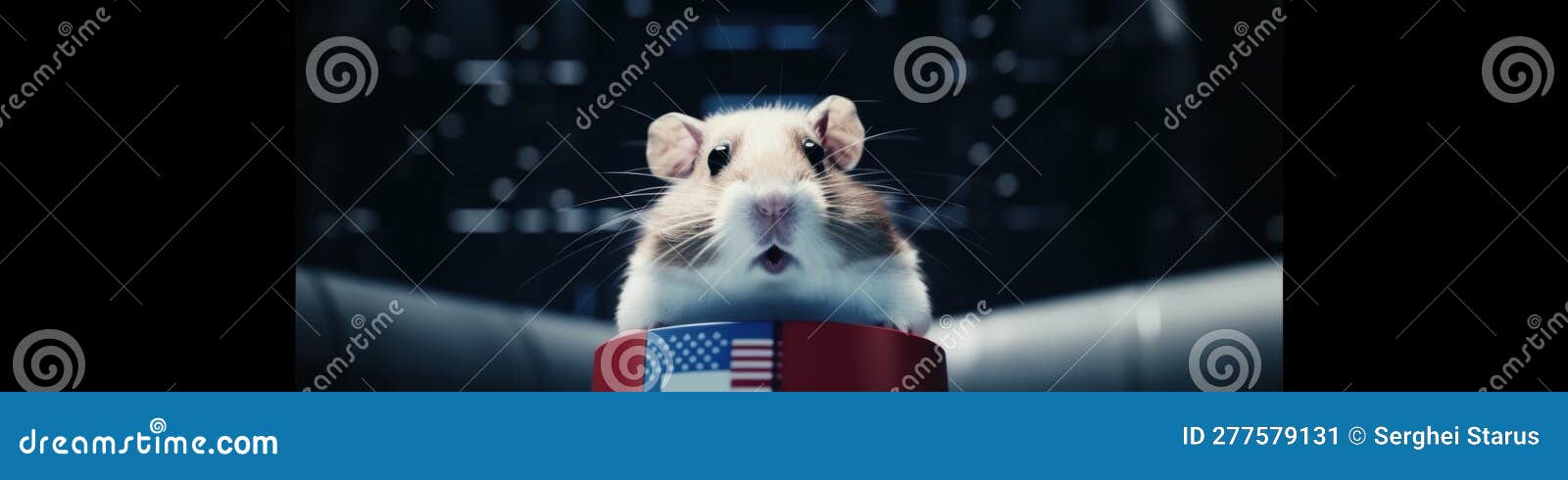 A Hamster with an American Flag in Its Mouth. Generative AI Image ...