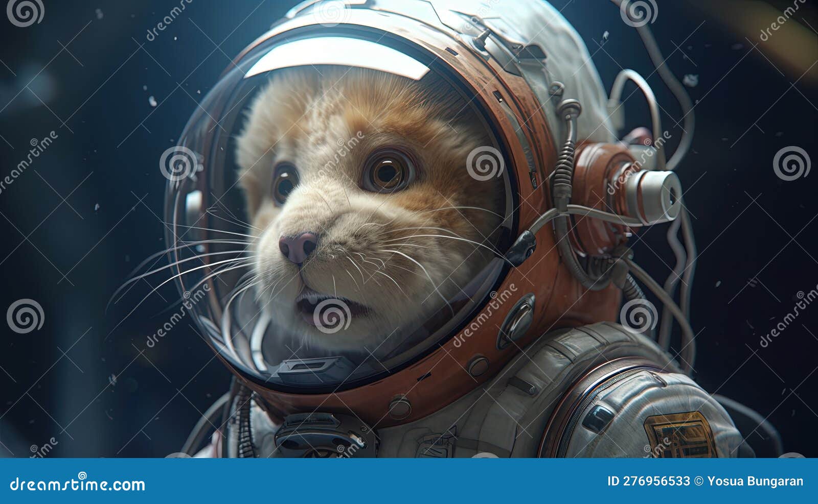 Hamster Astronaut, Digital Art Illustration, Generative AI Stock ...