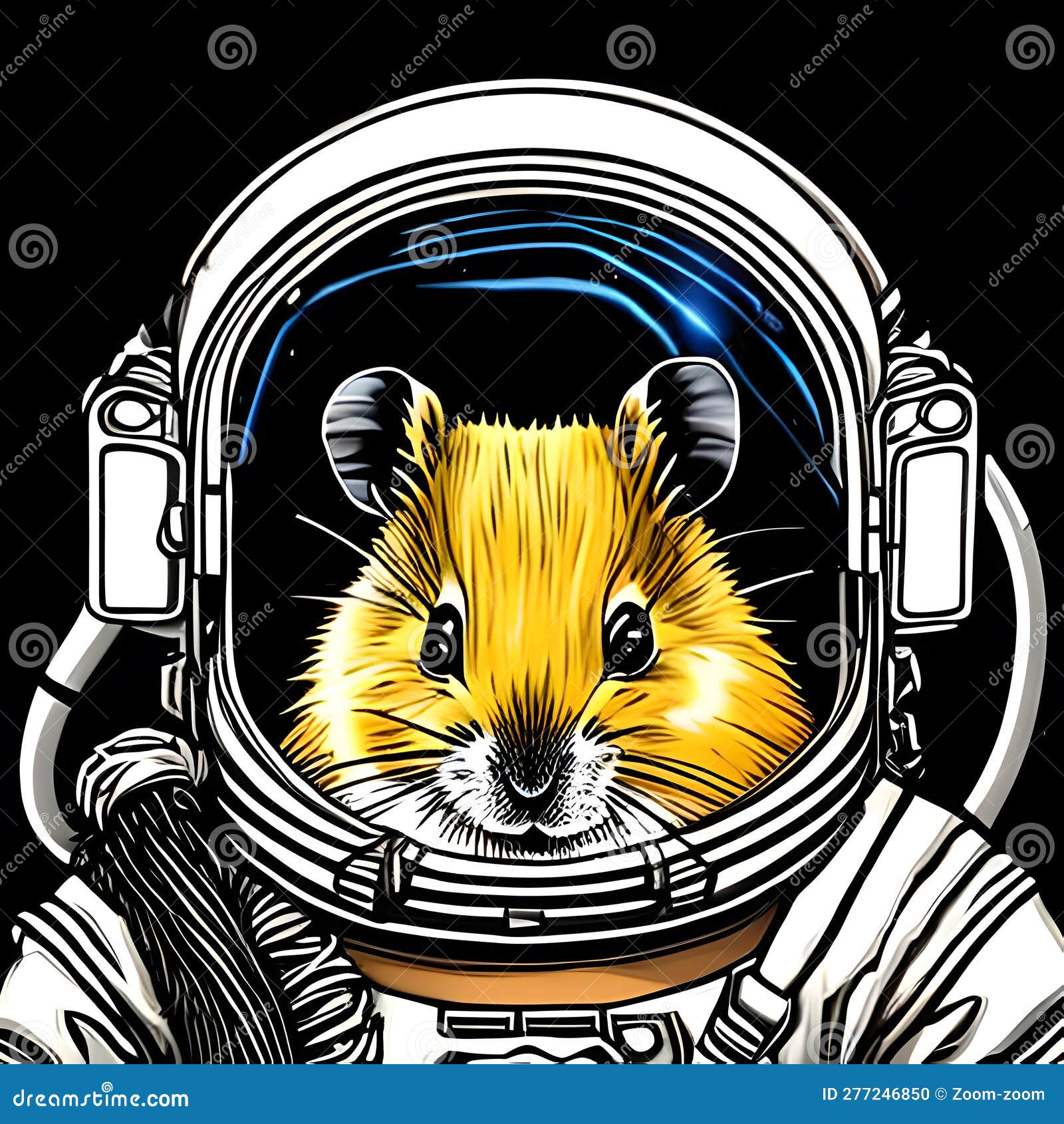 Hamster astronaut stock illustration. Illustration of print - 277246850