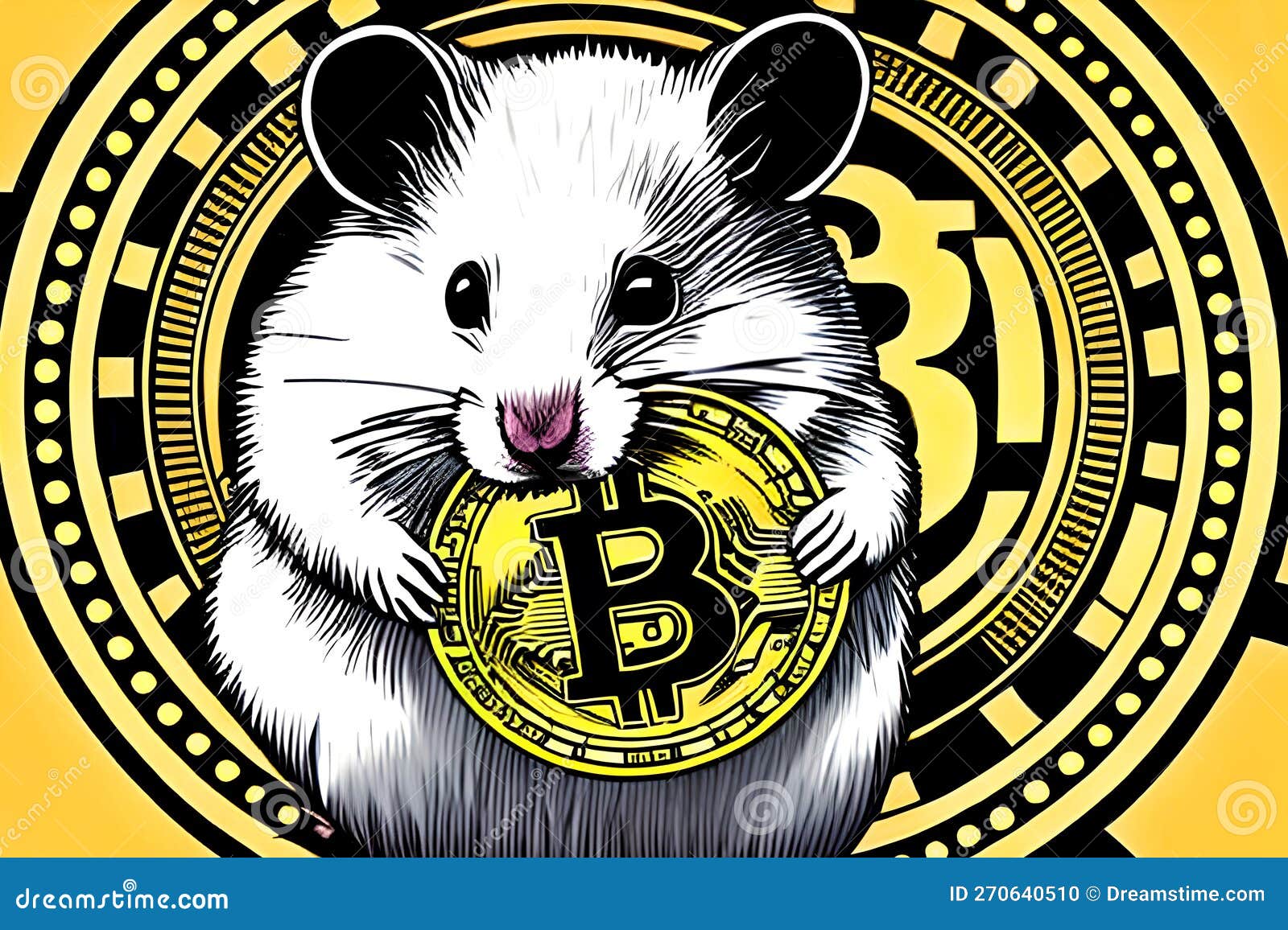 Hamster with Bitcoin stock illustration. Illustration of business ...