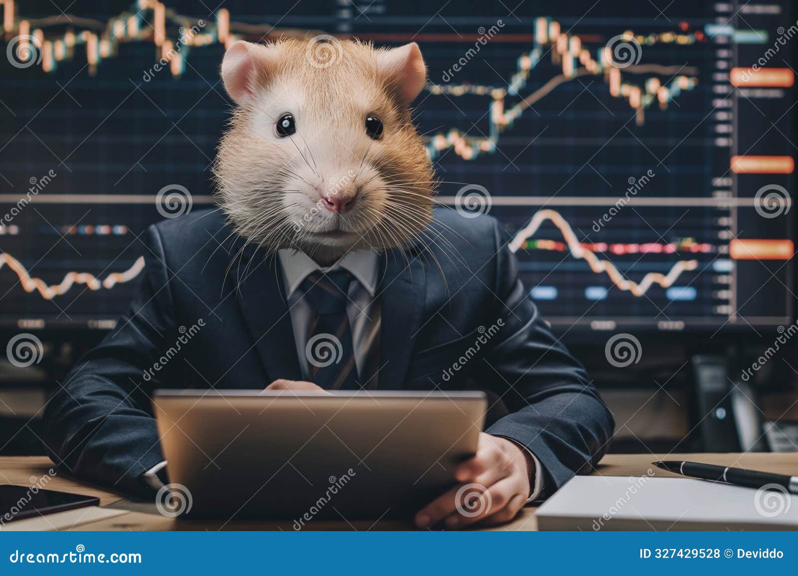 Hamster with charts stock illustration. Illustration of furry - 327429528