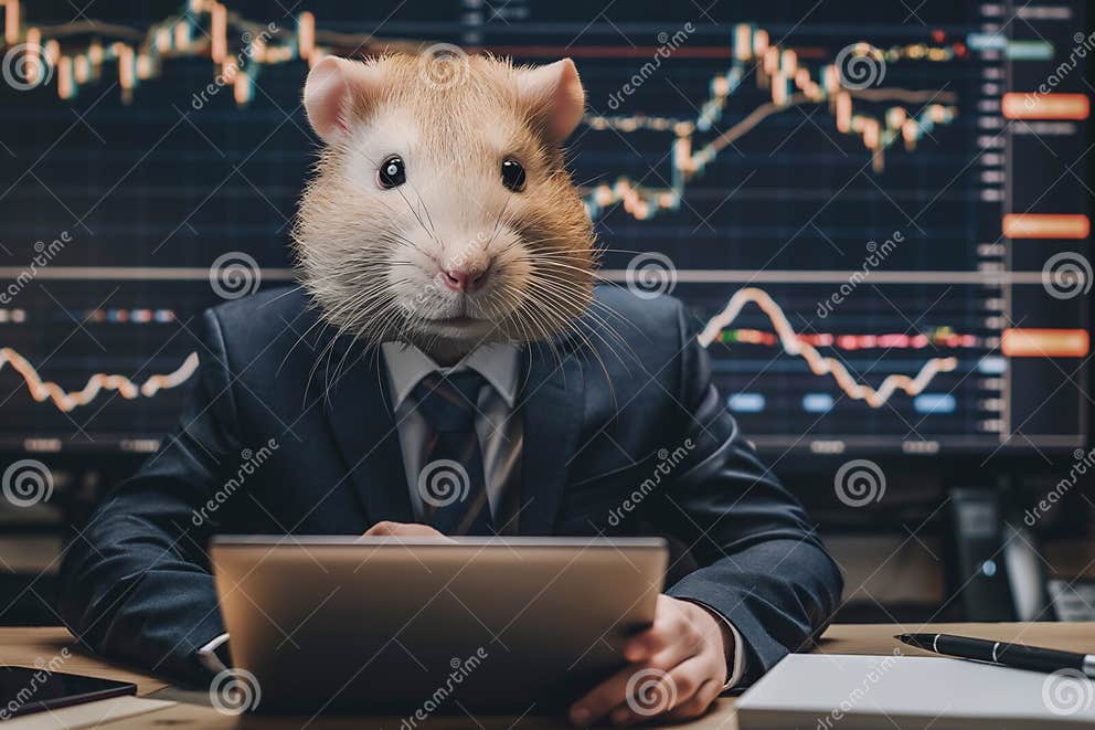 Hamster with charts stock illustration. Illustration of furry - 327429528