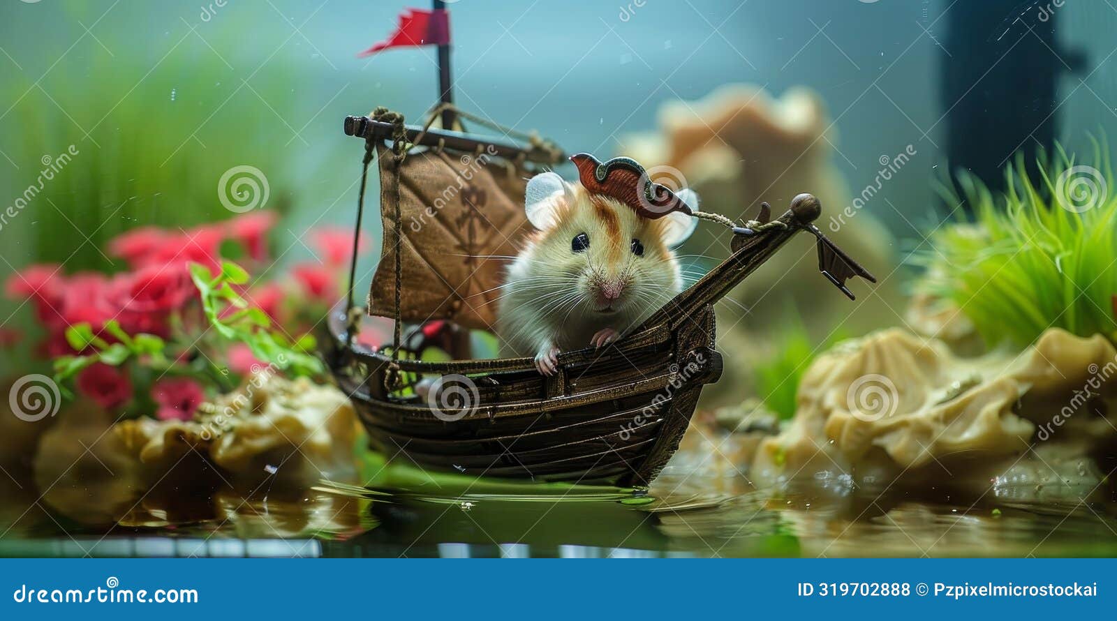 A Hamster Dressed As A Tiny Pirate Generated By AI Stock Photo ...