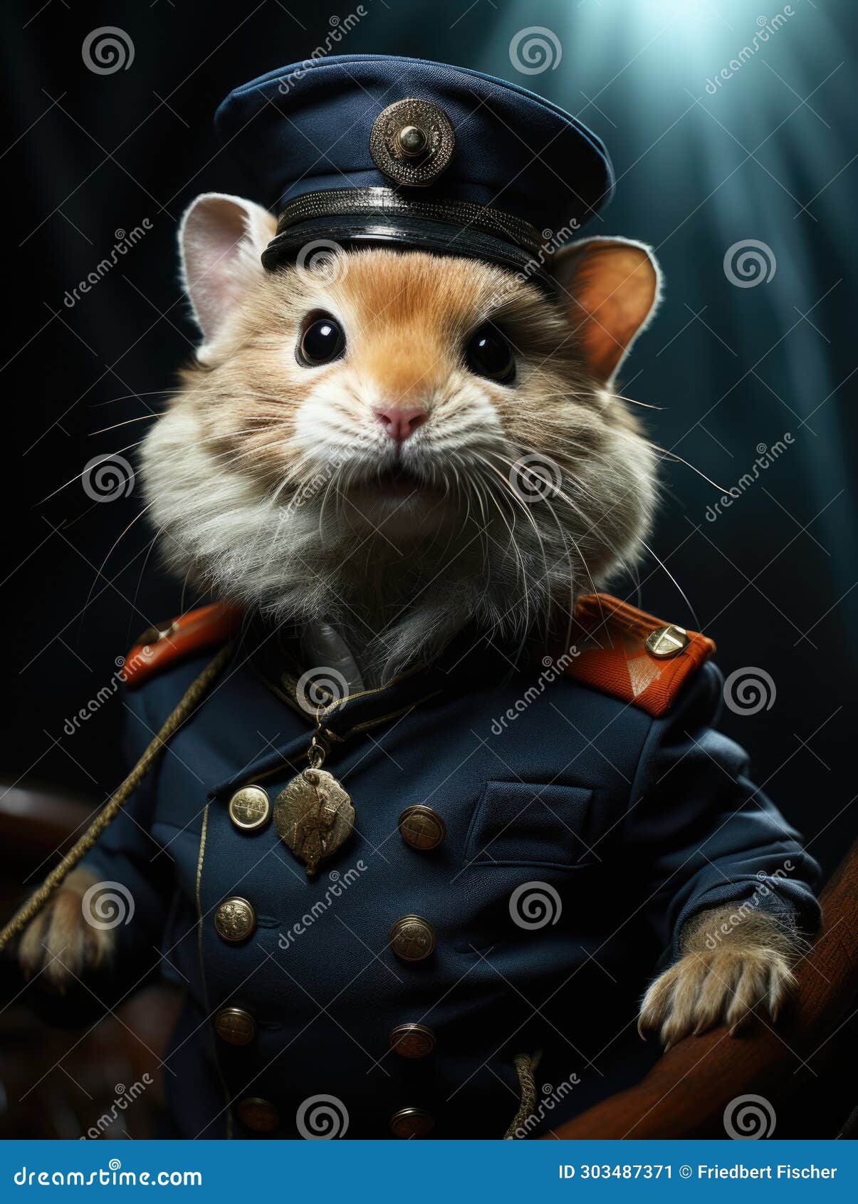 A Hamster Dressed in a Military Uniform Stock Image - Image of small ...