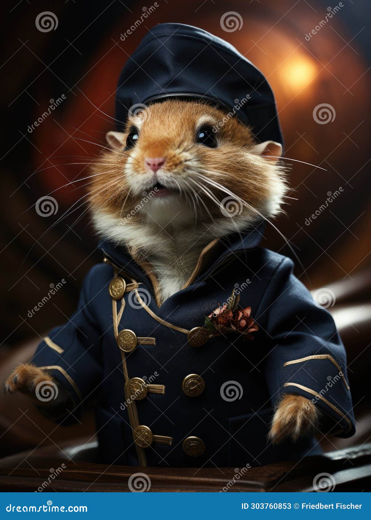 A Hamster Dressed in a Military Uniform Stock Image - Image of camera ...