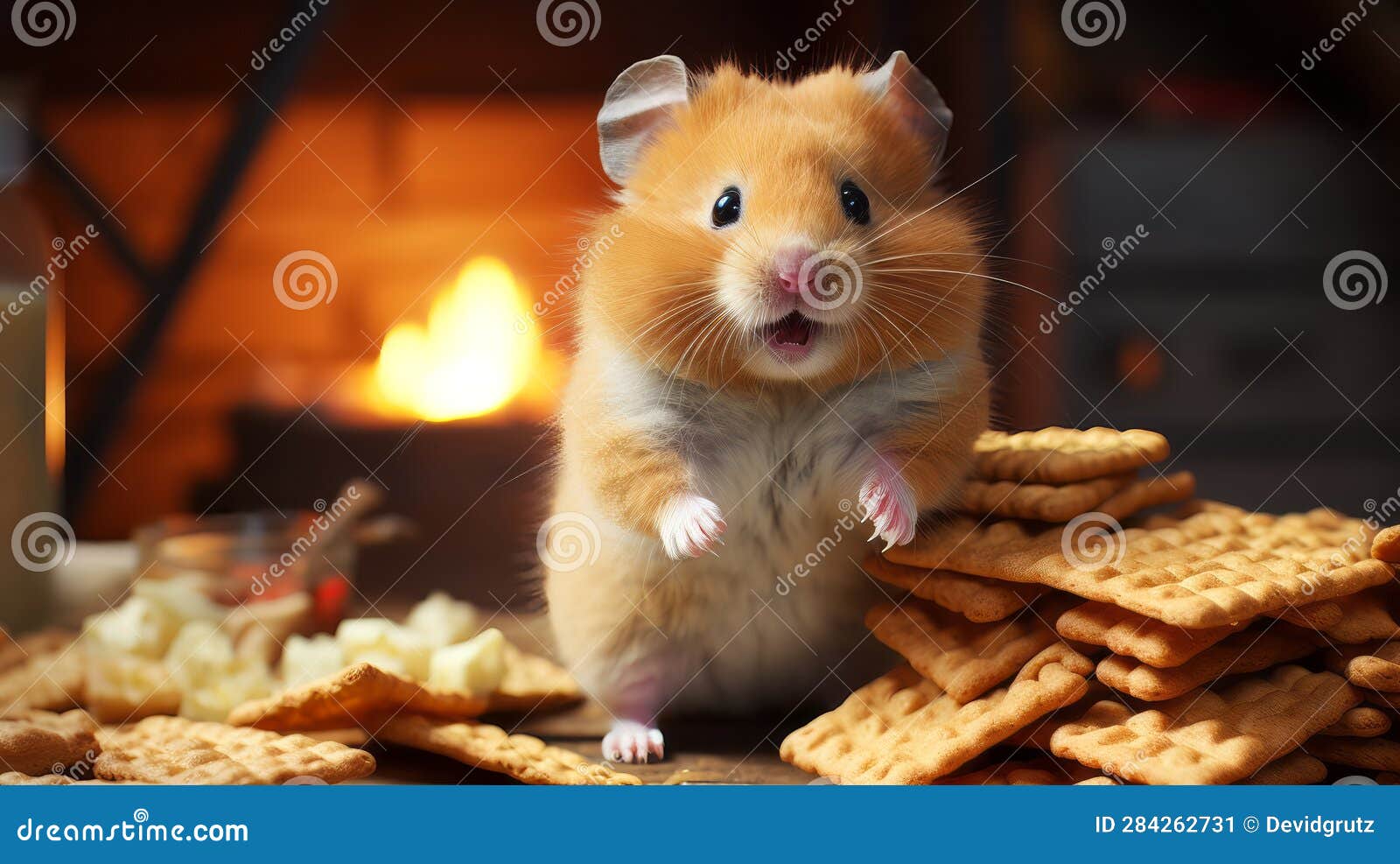 A Hamster Eating a Cracker. Generative AI. Stock Image - Image of ...