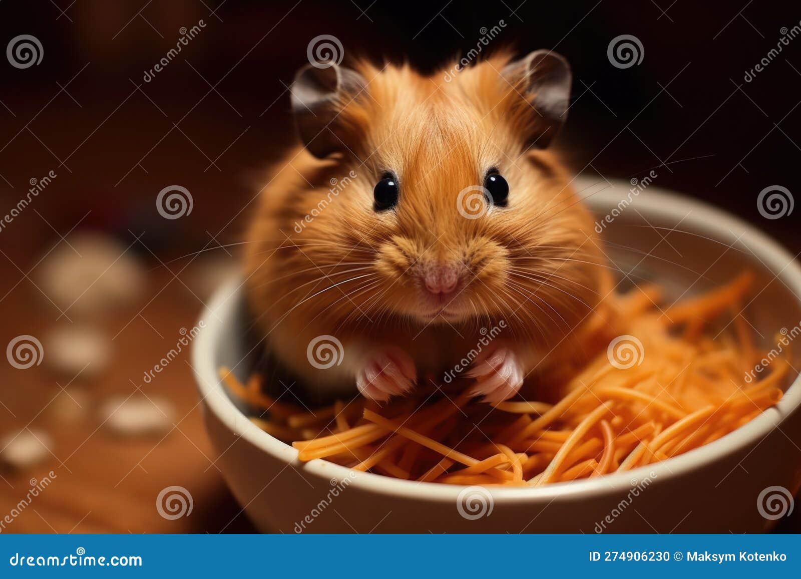 Hamster Eating Spaghetti in Bowl Generative AI Stock Illustration ...