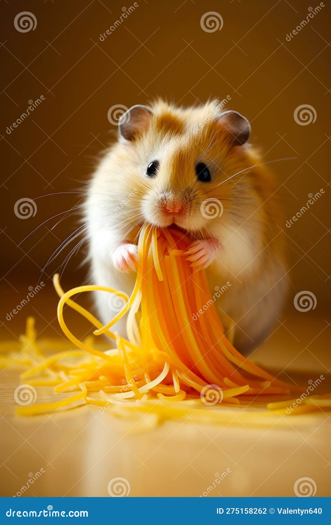 Hamster Eating Spaghetti on Table with it S Front Paws on the End of ...