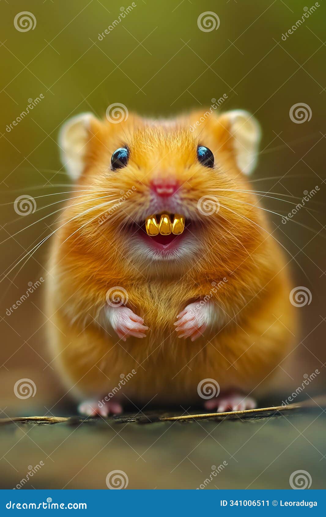 A Hamster with Golden Teeth Smiling Stock Illustration - Illustration ...