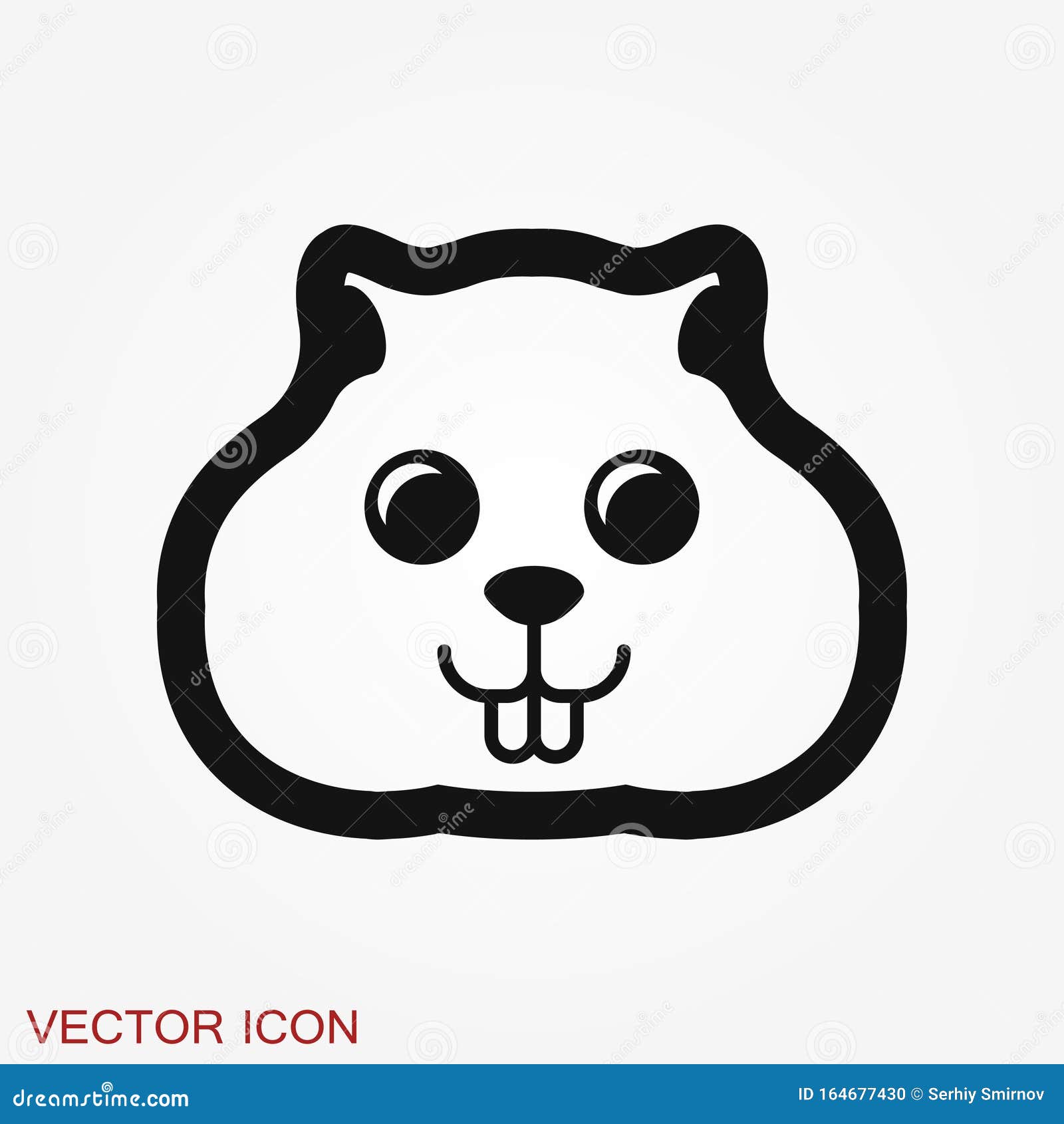 Hamster Icon in Flat Style on Background, Animal Symbol Stock Vector - Illustration of ...